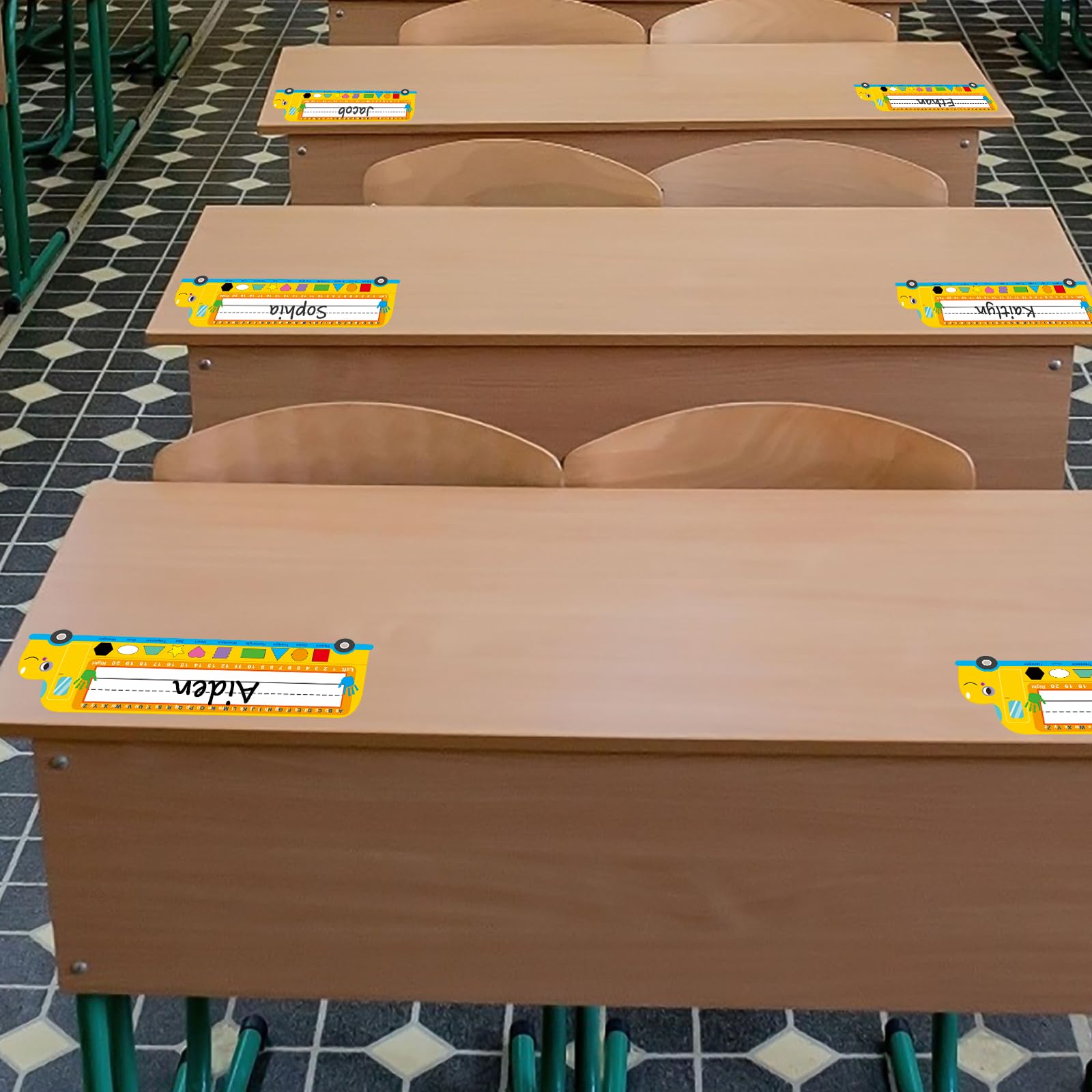 Snapklik.com : Pack Of 50 Desk Name Plates School Bus Name Tags For ...