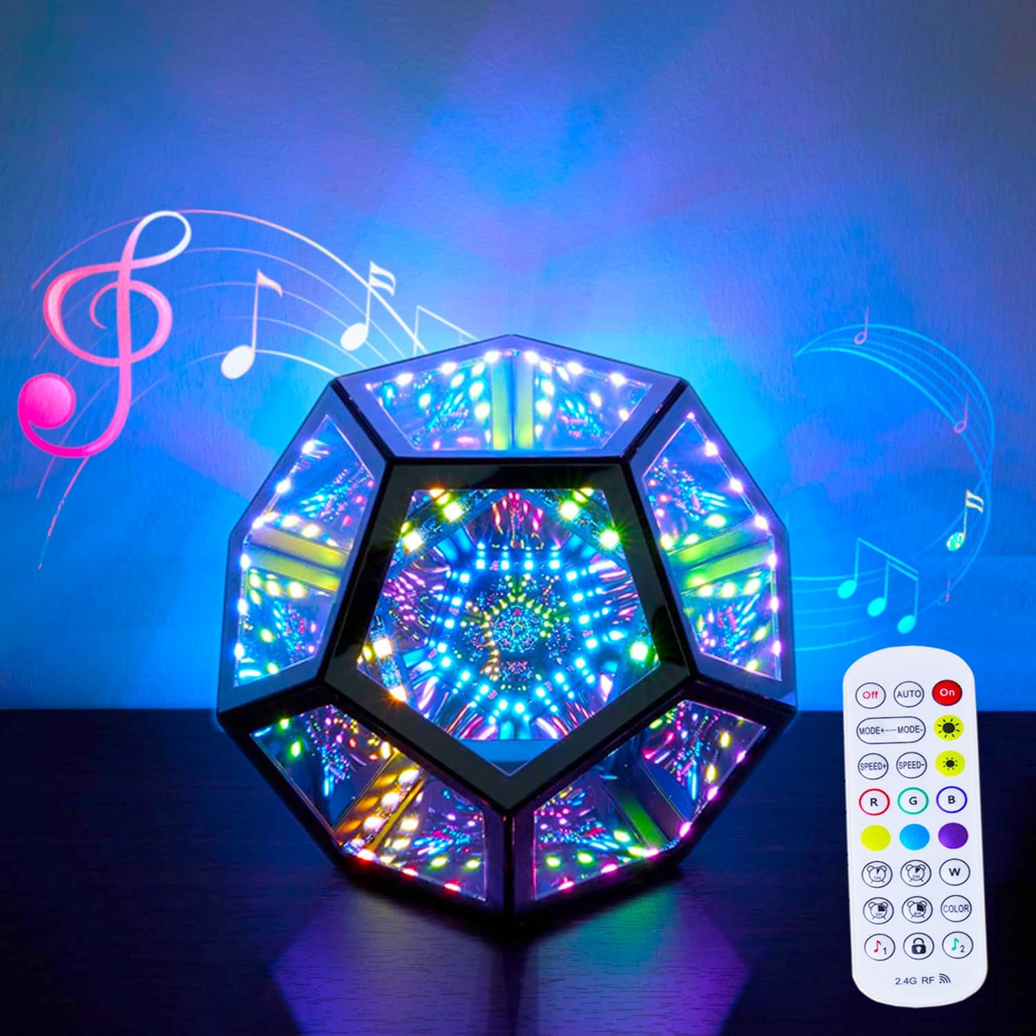 Infinity Dodecahedron-Creative and Cool Space LED Night Lamp,Infinite ...