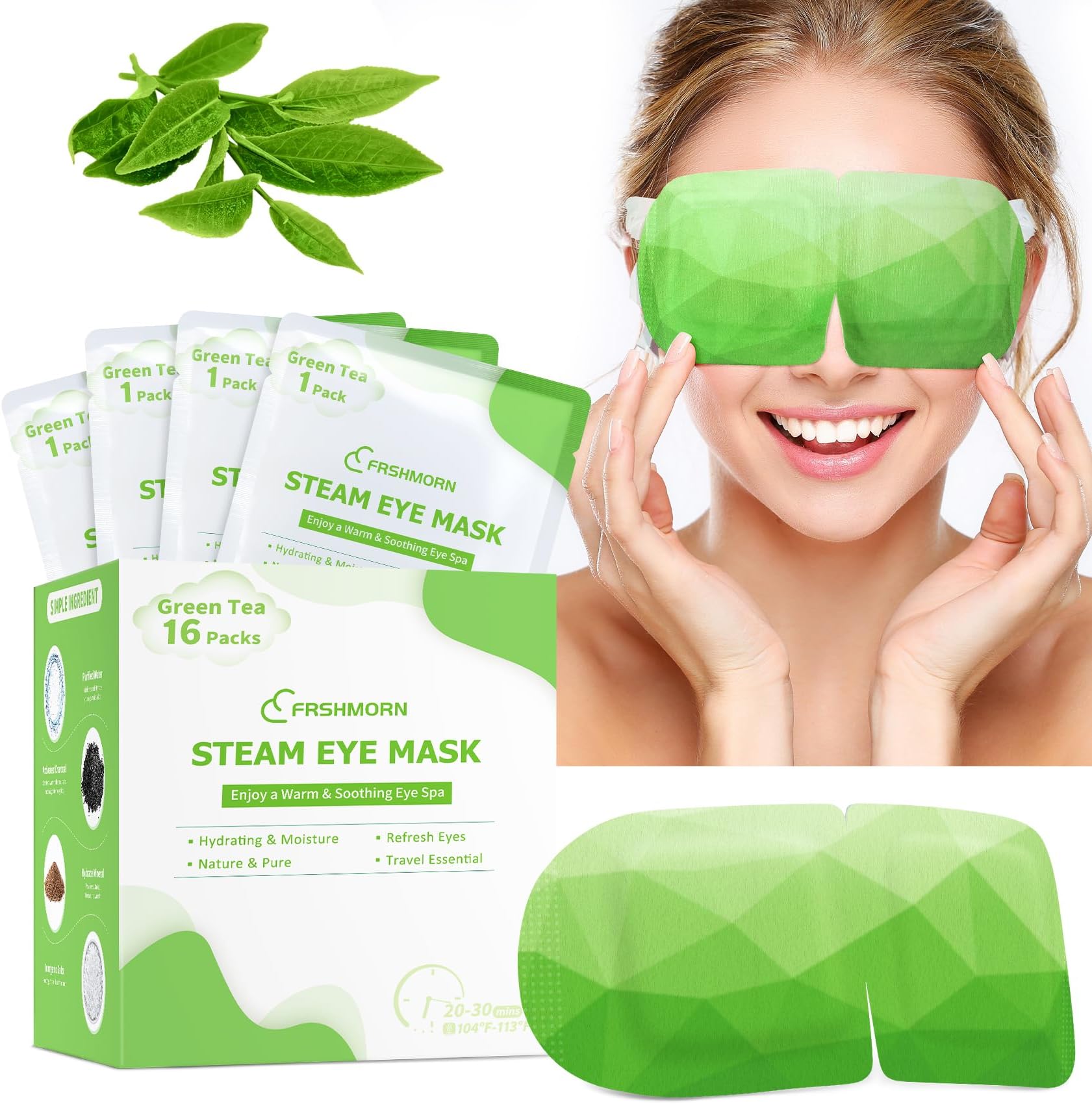 Amazon.com : ZOESMIEN 16 Packs Steam Eye Masks for Dry Eyes, Spa Self ...