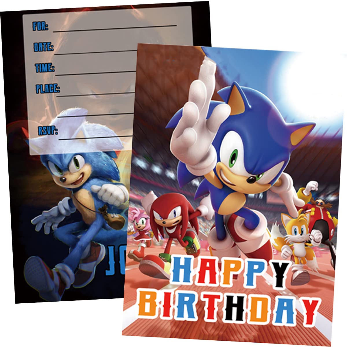 Buy Sonic Invitation Card - simyron 24Pieces Sonic Party Invites, Sonic ...