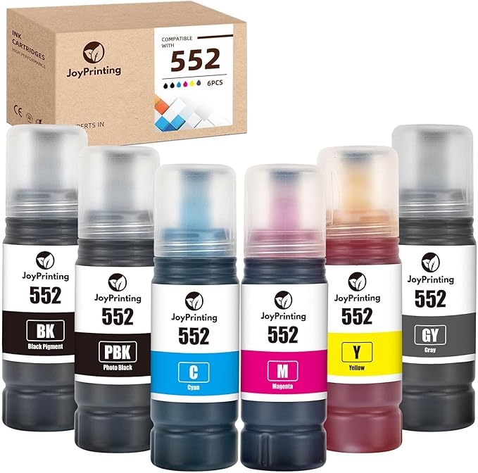 Amazon.com : JoyPrinting 552 Ink Refill Bottles 6 Pack Compatible with ...