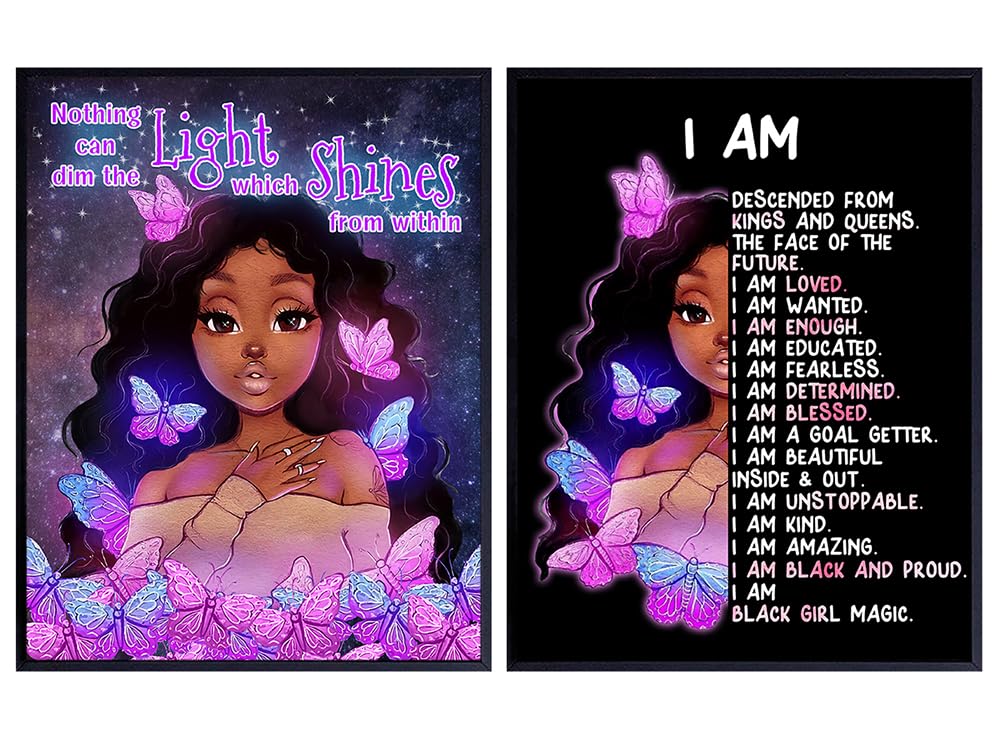 Amazon.com: African Americans Girls Room Decor - I Am positive ...