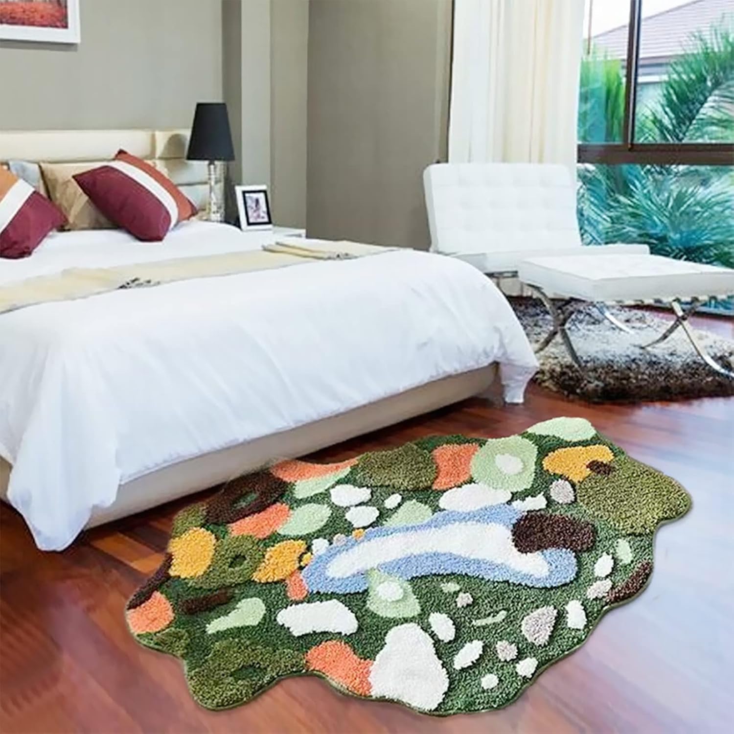 Amazon.com: UKELER Cute Moss Rug for Living Room Colorful Moss Home ...