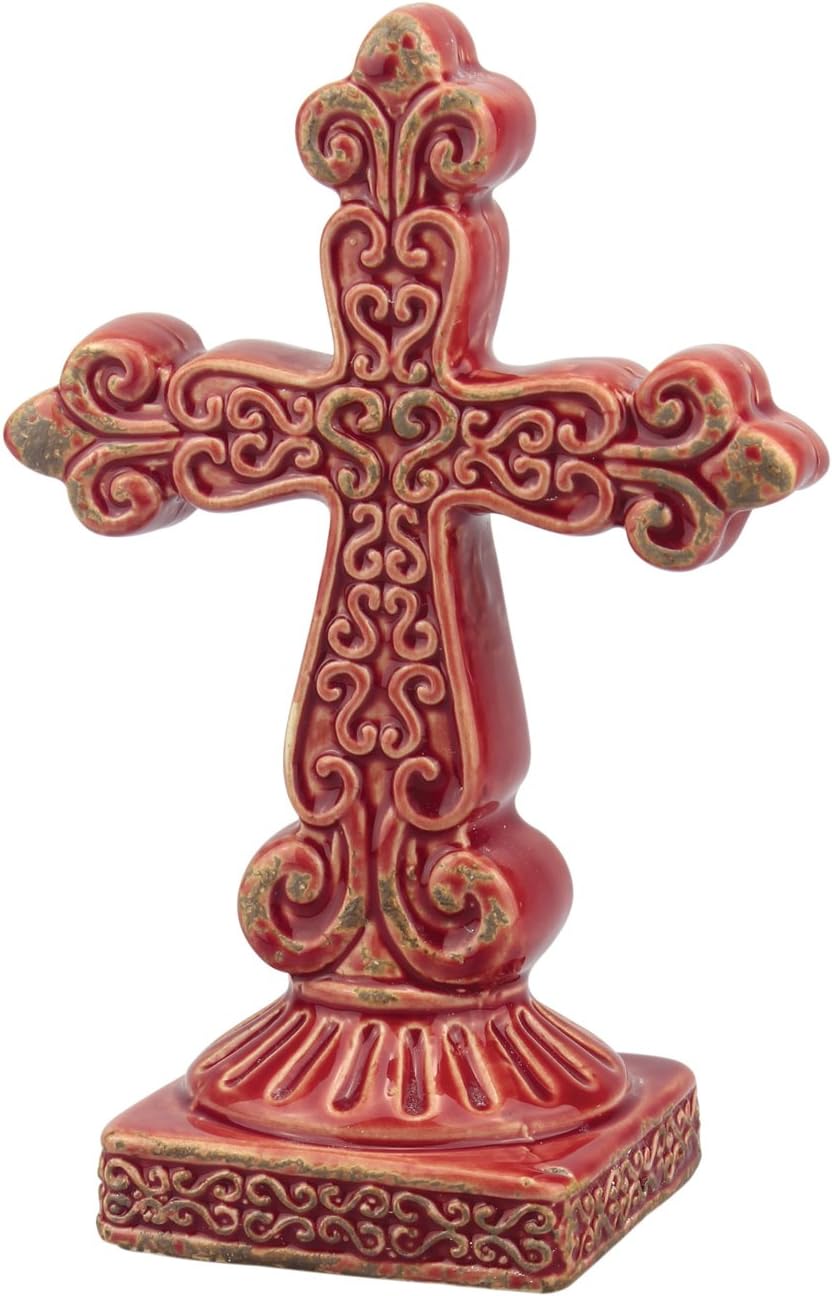 Amazon.com: Stonebriar Accents of Faith Small Distressed Red Ceramic ...