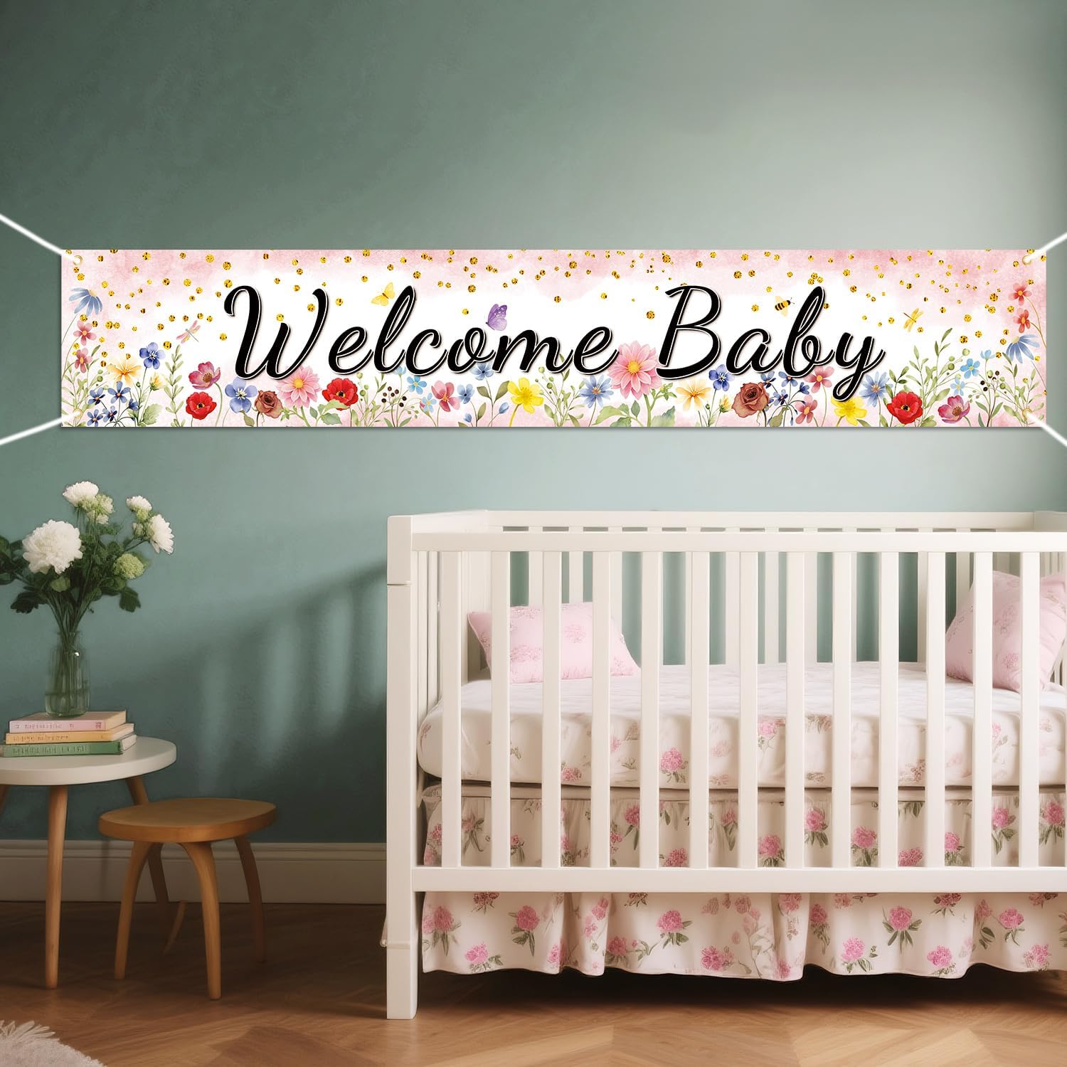 Amazon.com: Spring Welcome Baby Banner - Gender Neutral Baby Shower ...