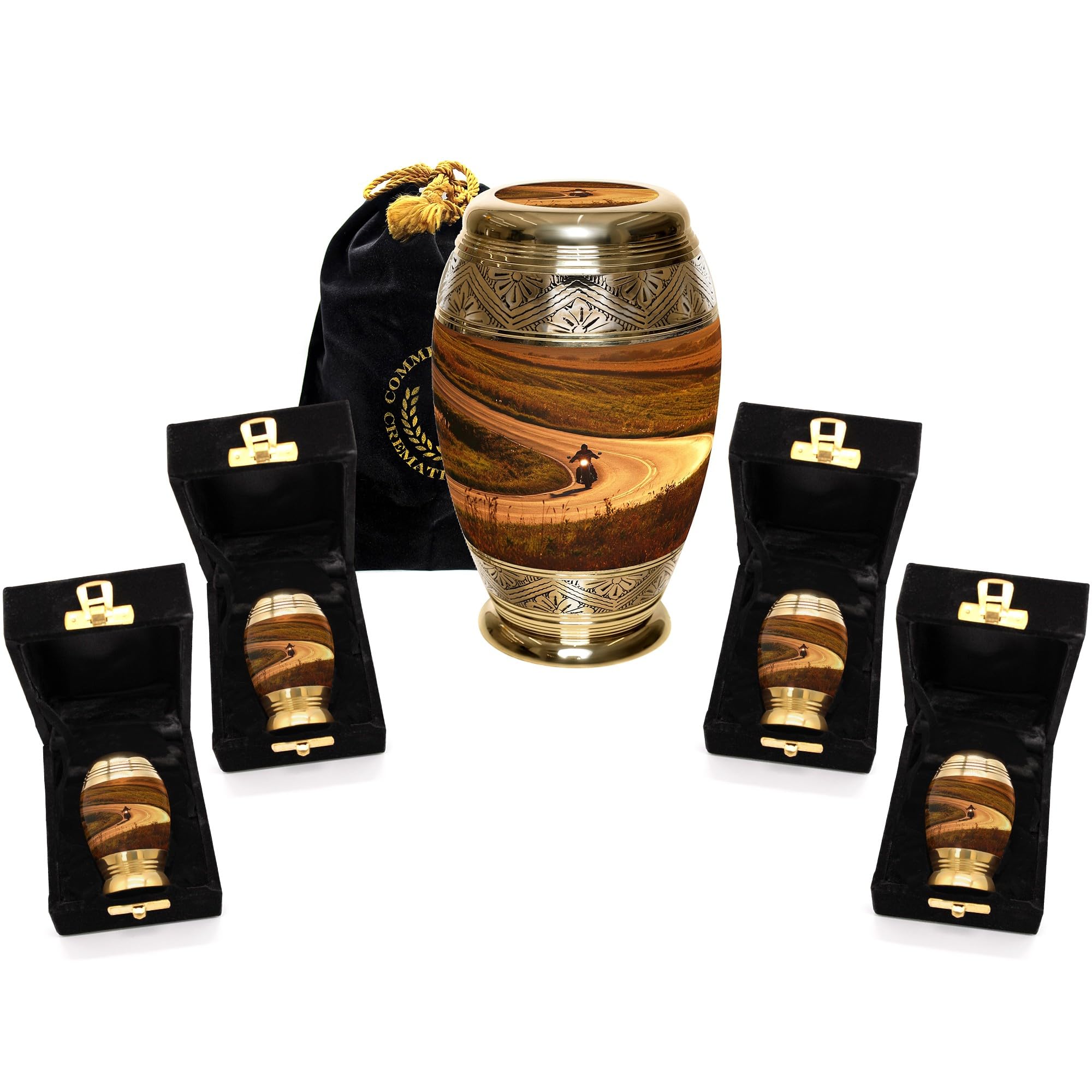 Amazon.com: Large Motorcycle Urn & Four Matching Keepsake Urns : Home ...