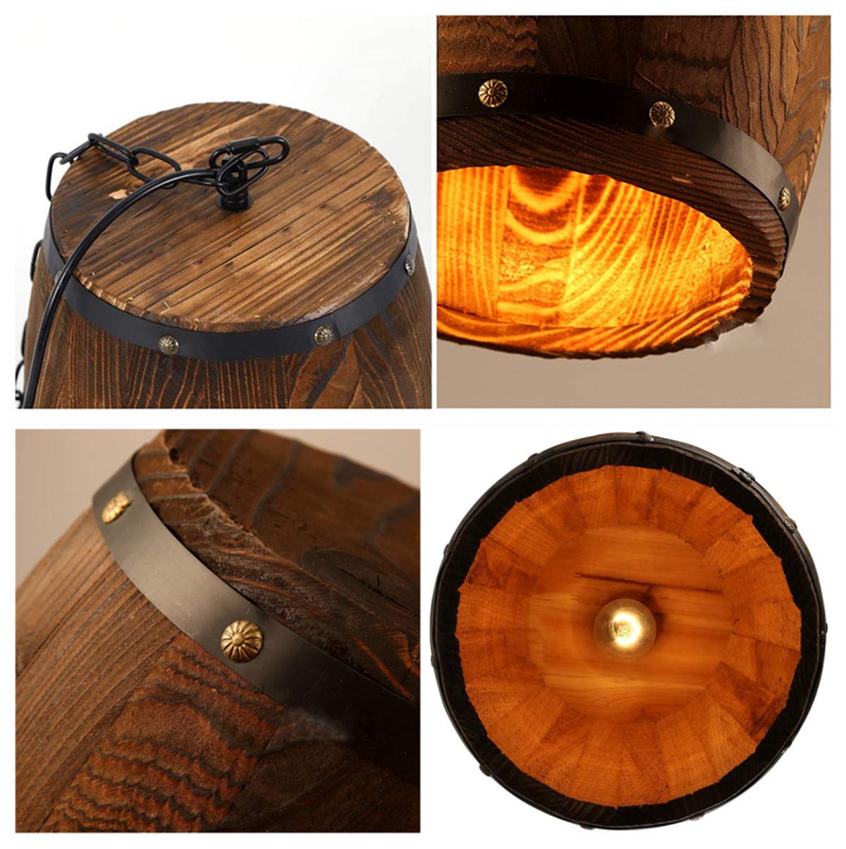 Snapklik.com : Wood Wine Barrel Chandelier Whiskey Barrel Pendant Lamp ...