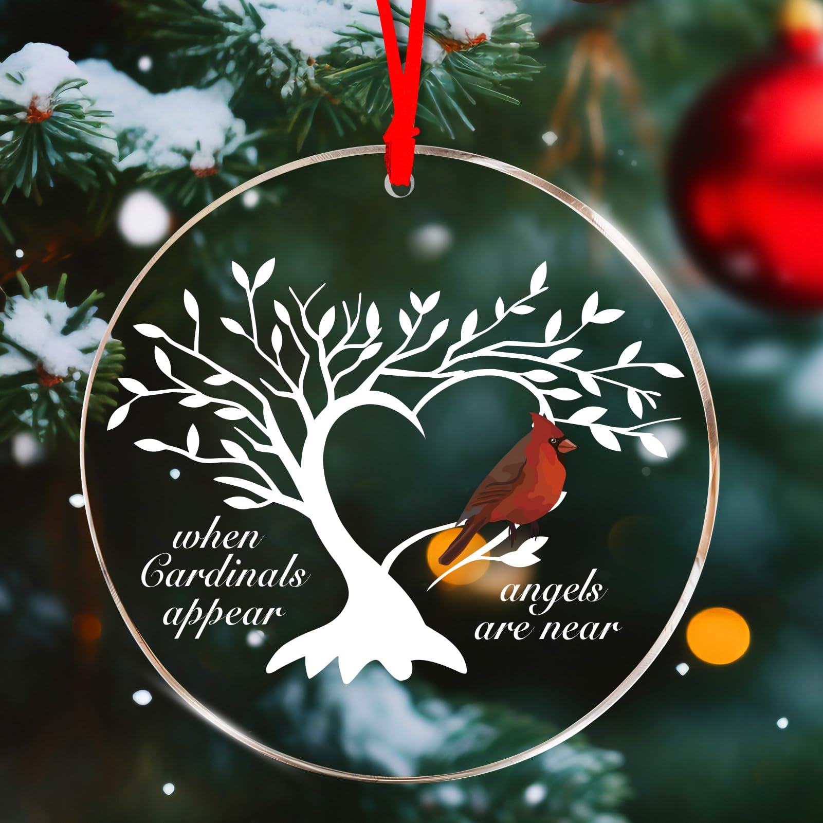 Amazon.com: Cardinal Memorial Ornaments for Loss of Loved One Christmas ...