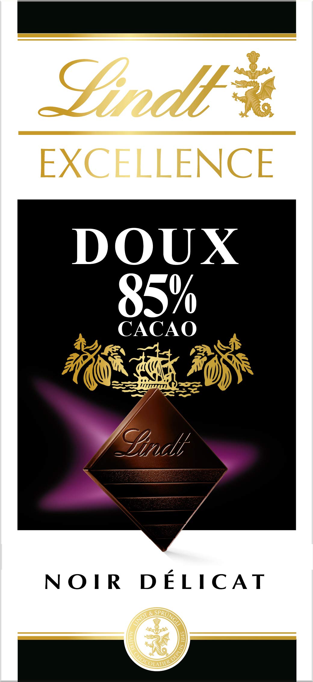 Buy Lindt Excellence 85% Cacao Dark Chocolate Mild (4 x 100g) Online at ...