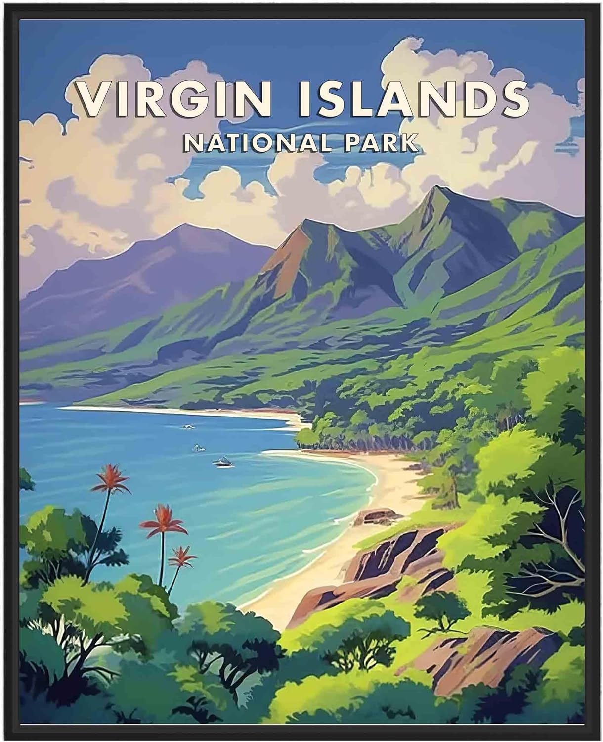 Amazon.com: Virgin Islands National Park Poster Art Print Retro ...