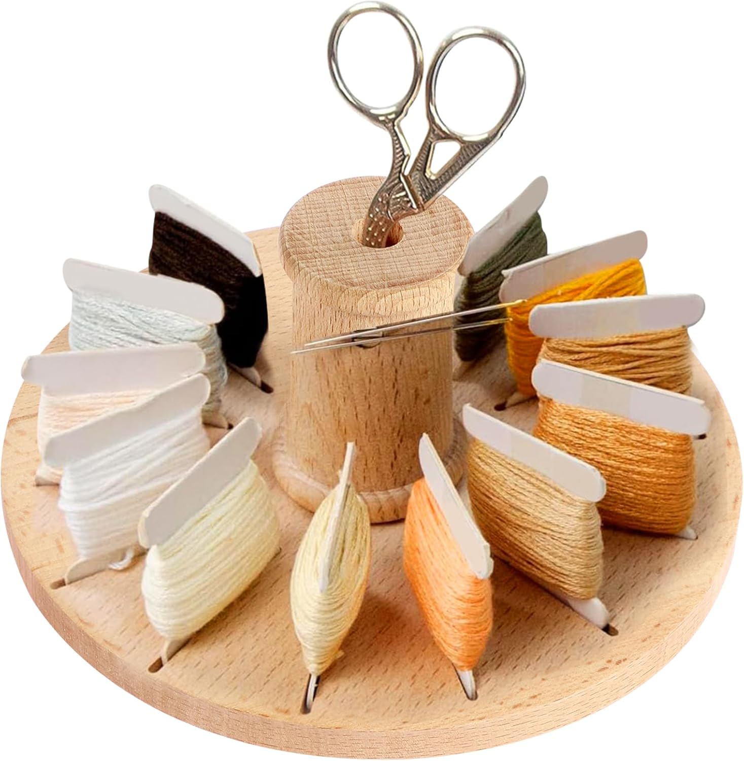 Amazon.com: UKQRRTC Embroidery Floss Bobbin Rack Beech Wood Bobbin Rack ...