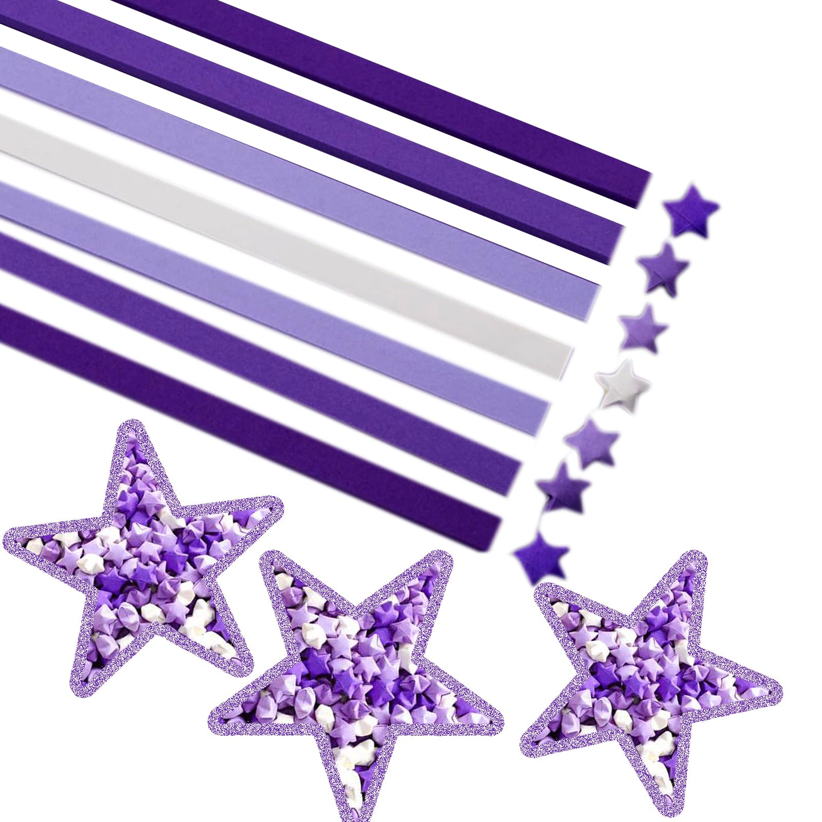 Amazon.com : Origami Paper Stars, Colorful Handcraft Origami Lucky Star ...