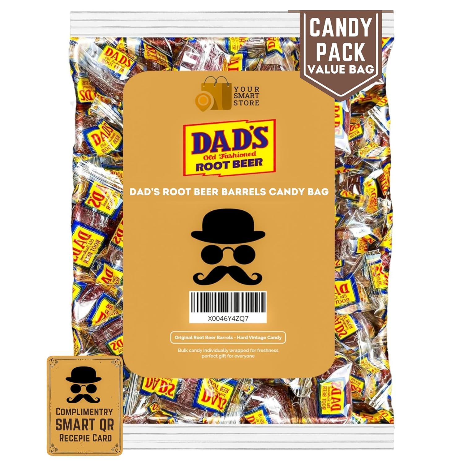 Amazon.com : Dads Root Beer Barrels Hard Candy Pack, Vintage ...