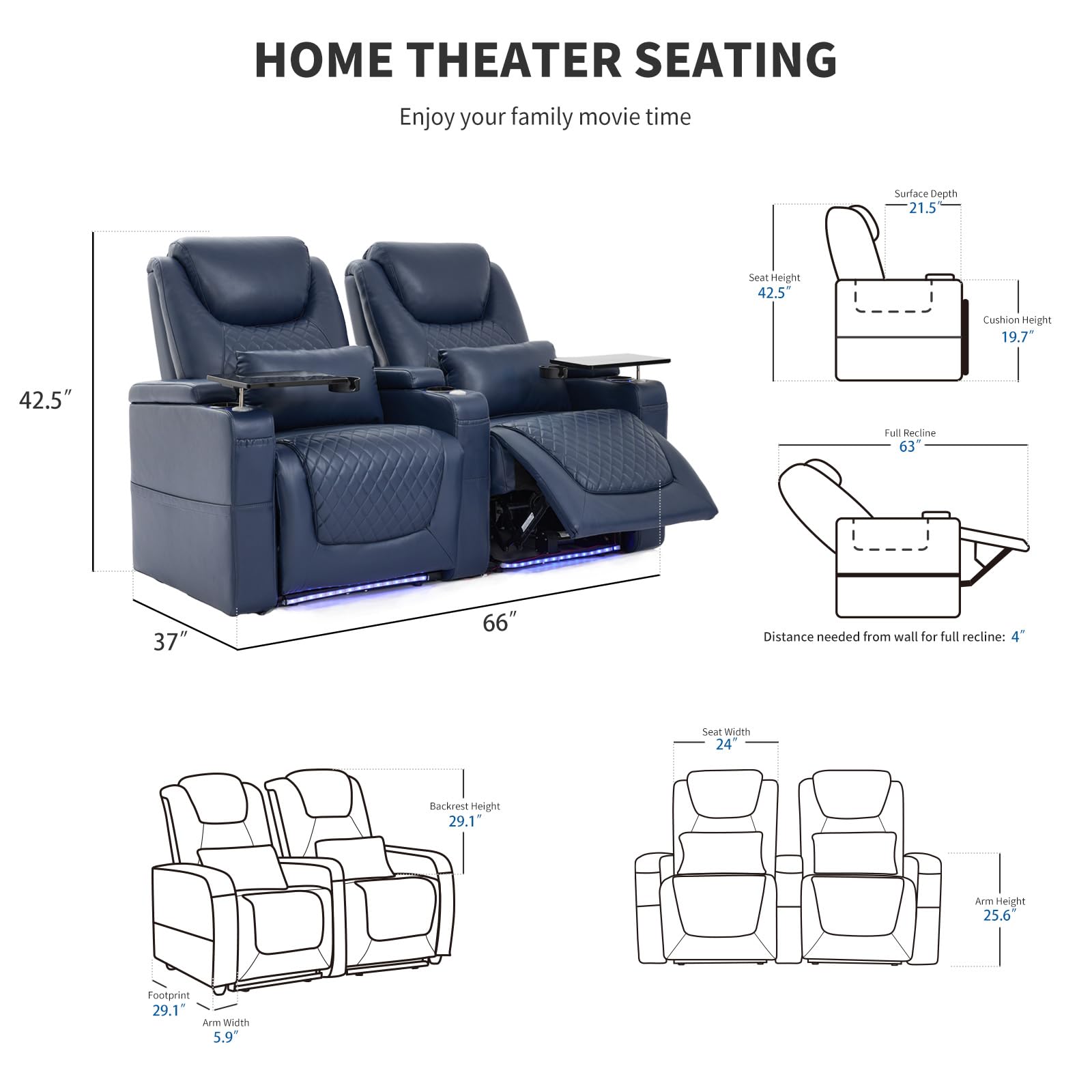 Dimensions Home Theater Chairs