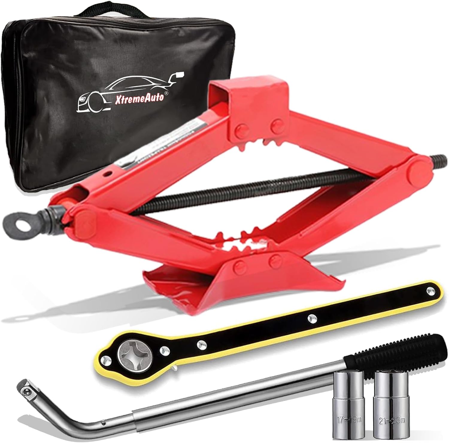 Xtremeauto Car Jack Kit - Scissor Lift 1.5T for Cars, SUV, Van With ...