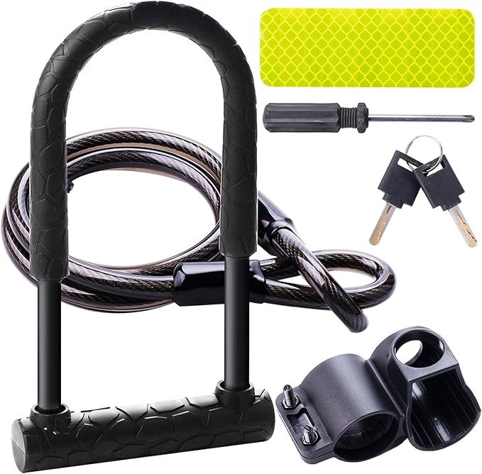 Amazon.com: ORAEVY U-Lock Bike Lock with Cable, Heavy Duty Anti-Theft ...