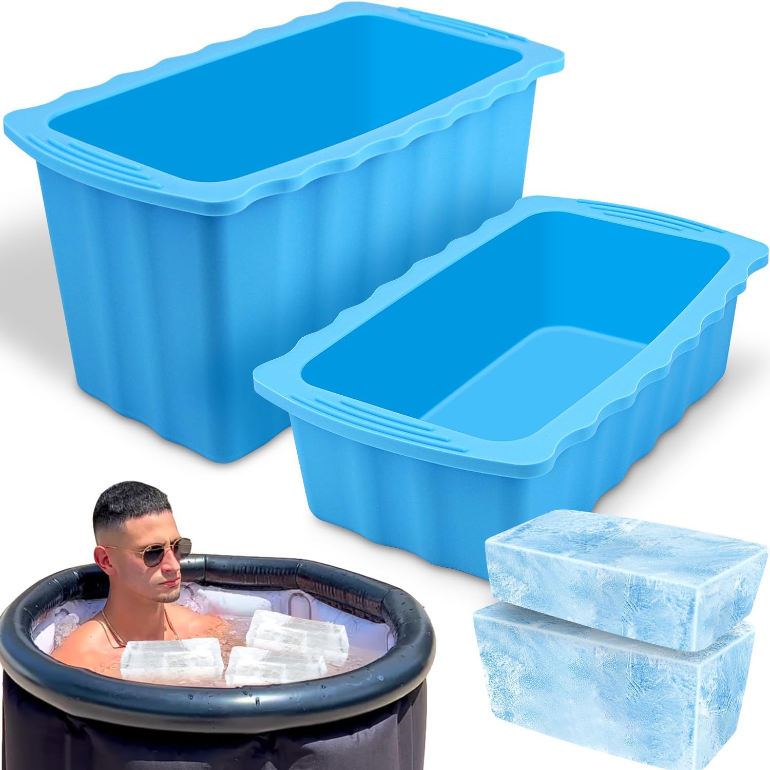 Amazon.com: 2Pcs Extra Large Ice Block Mold, 9LB Giant Ice Cube Molds ...