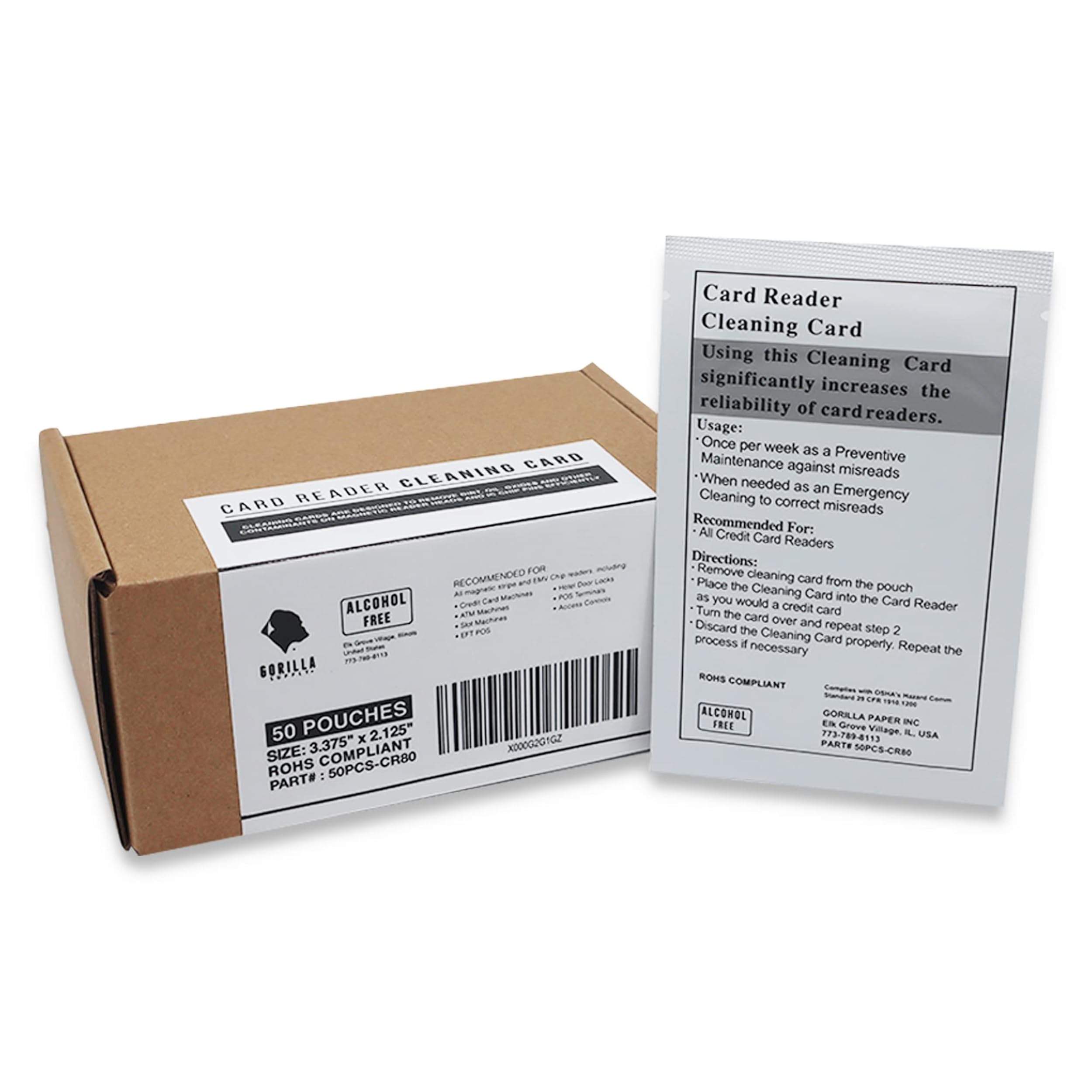 Snapklik.com : GORILLA SUPPLY Credit Card Cleaning Cards, Dual Side ...