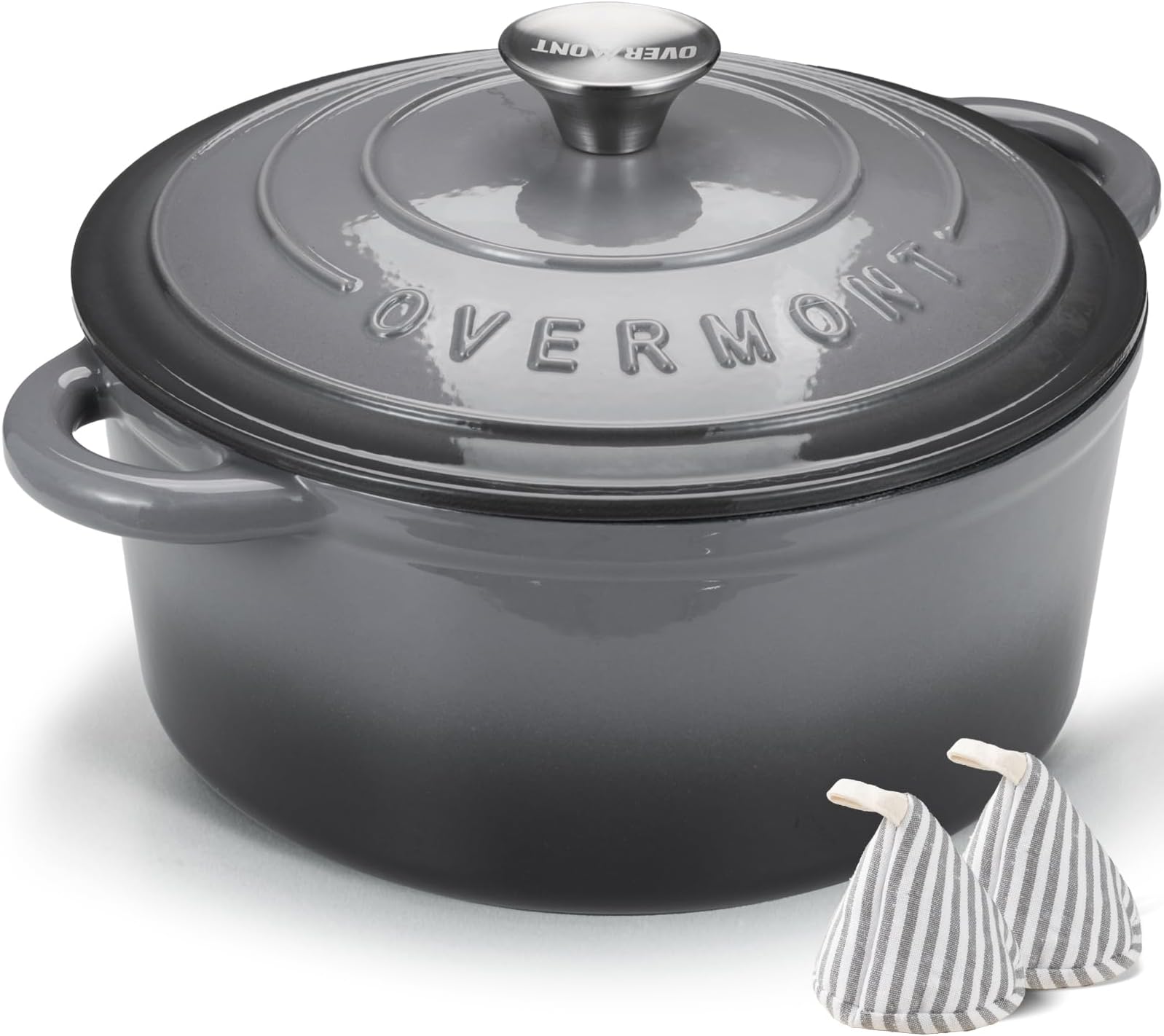 Amazon.com: Overmont Enameled Cast Iron Dutch Oven - 5.5QT Pot with Lid ...