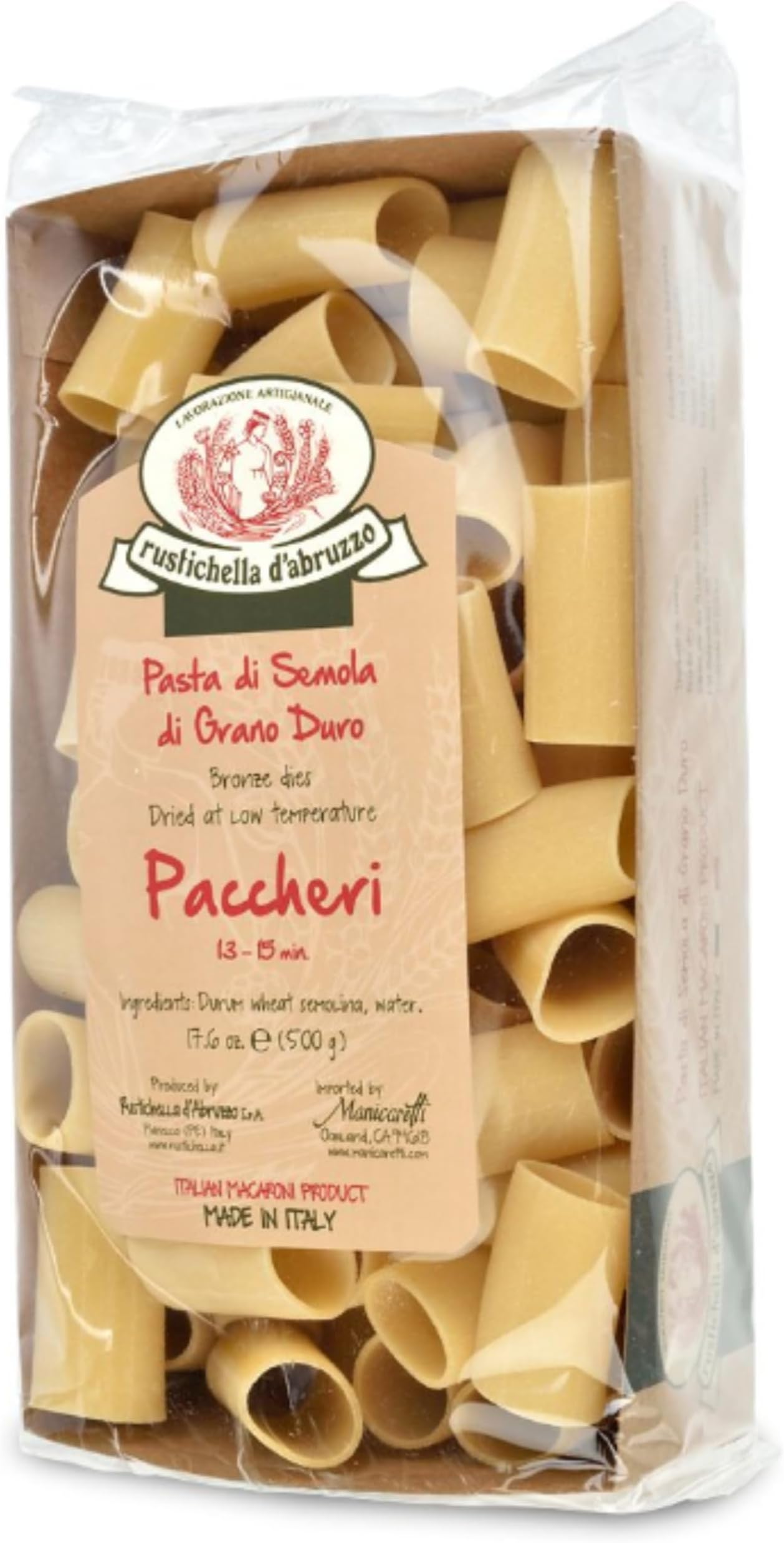 Amazon.com : Rustichella d'Abruzzo Paccheri Pasta - 500g Classic Durum ...
