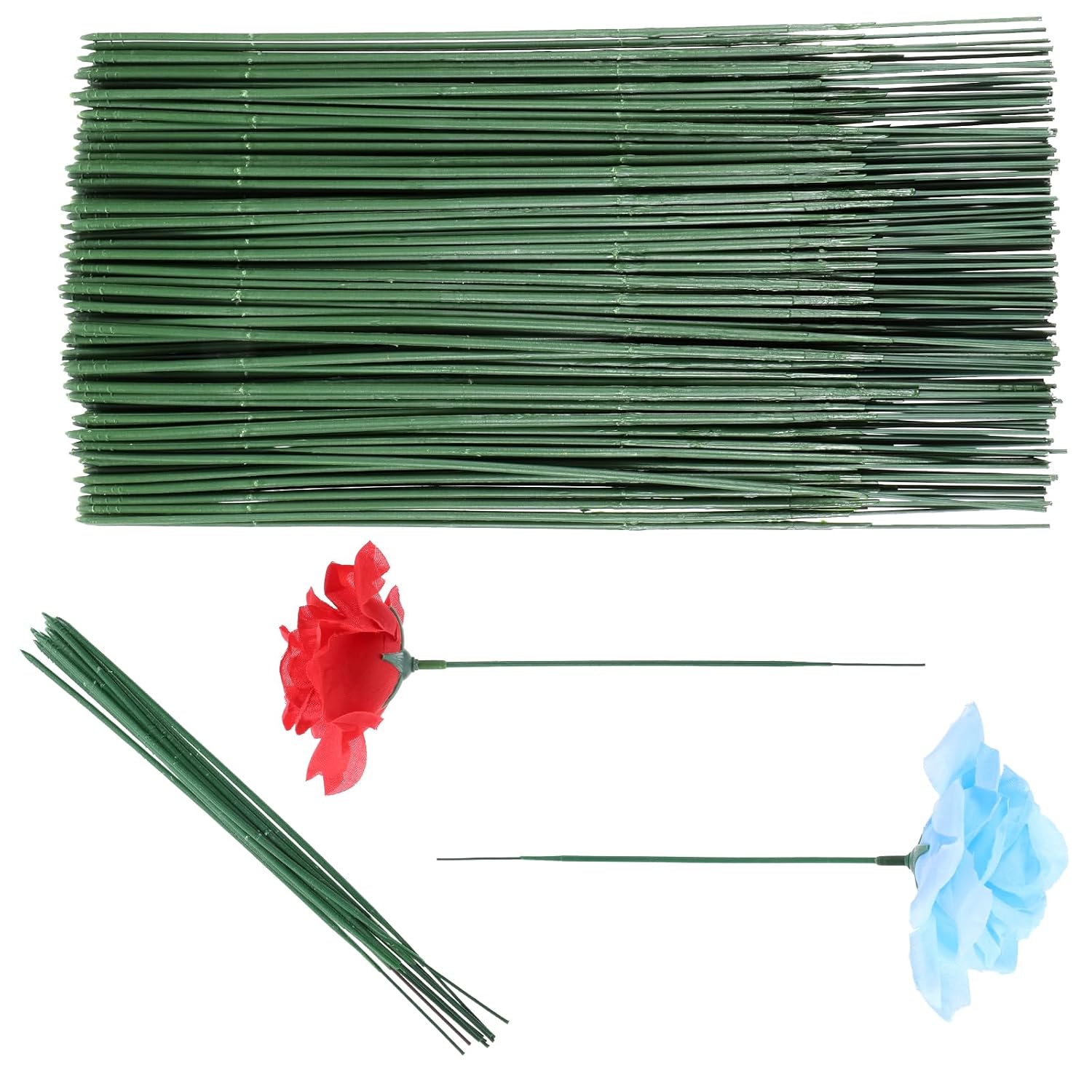 Amazon.com: Jeffdad 100 Pcs Floral Stem Wire, Artificial Flower Rod ...
