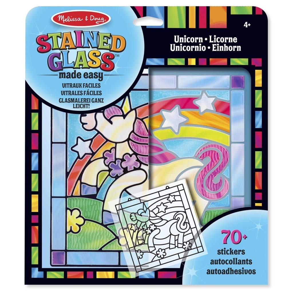Melissa & Doug Stained Glass Unicorn Art Kit, Arts and Crafts for Kids ...