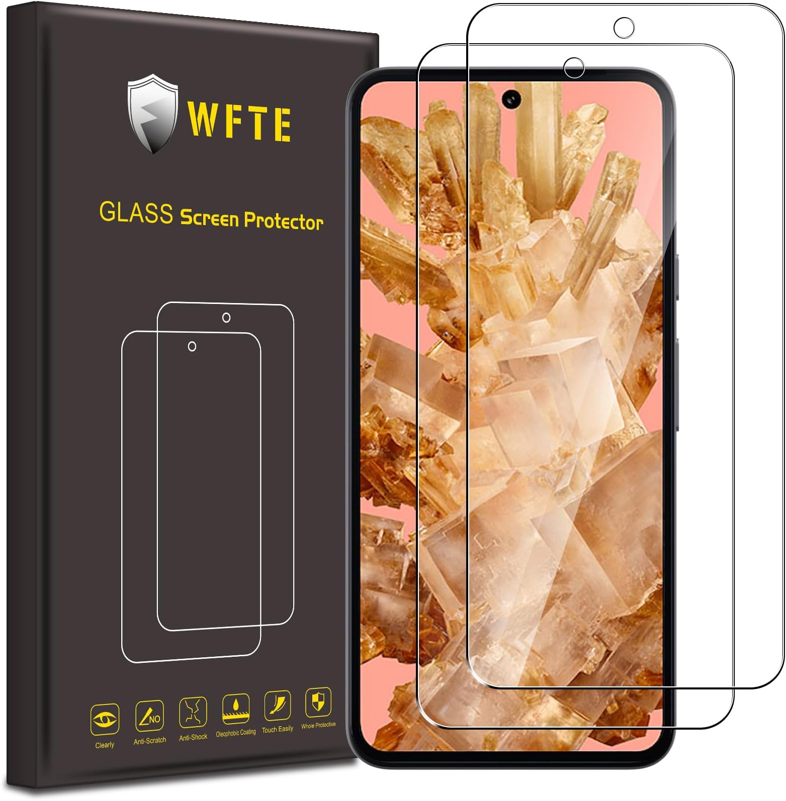 WFTE [2-Pack Screen Protector for Google Pixel 8,Anti-Scratch,High ...