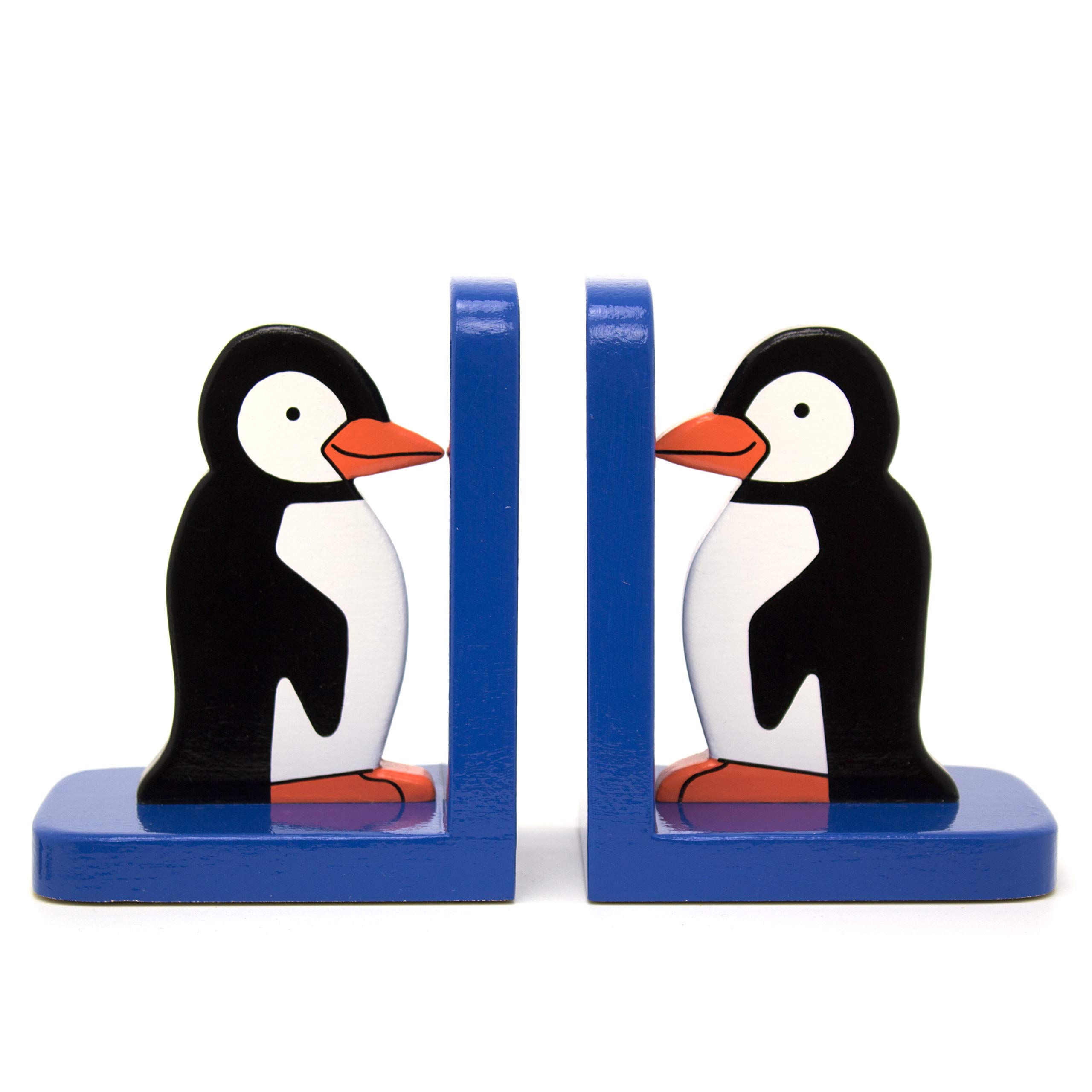 Penguin Wooden Bookends For Kids | Childrens Book Ends | Book Stoppers ...