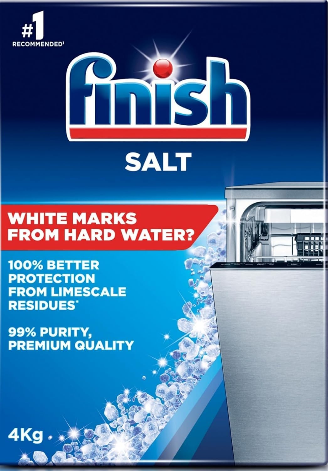 Finish Dishwasher Salt Box, 4kg, Prevents Limescale Build Up, Effective ...