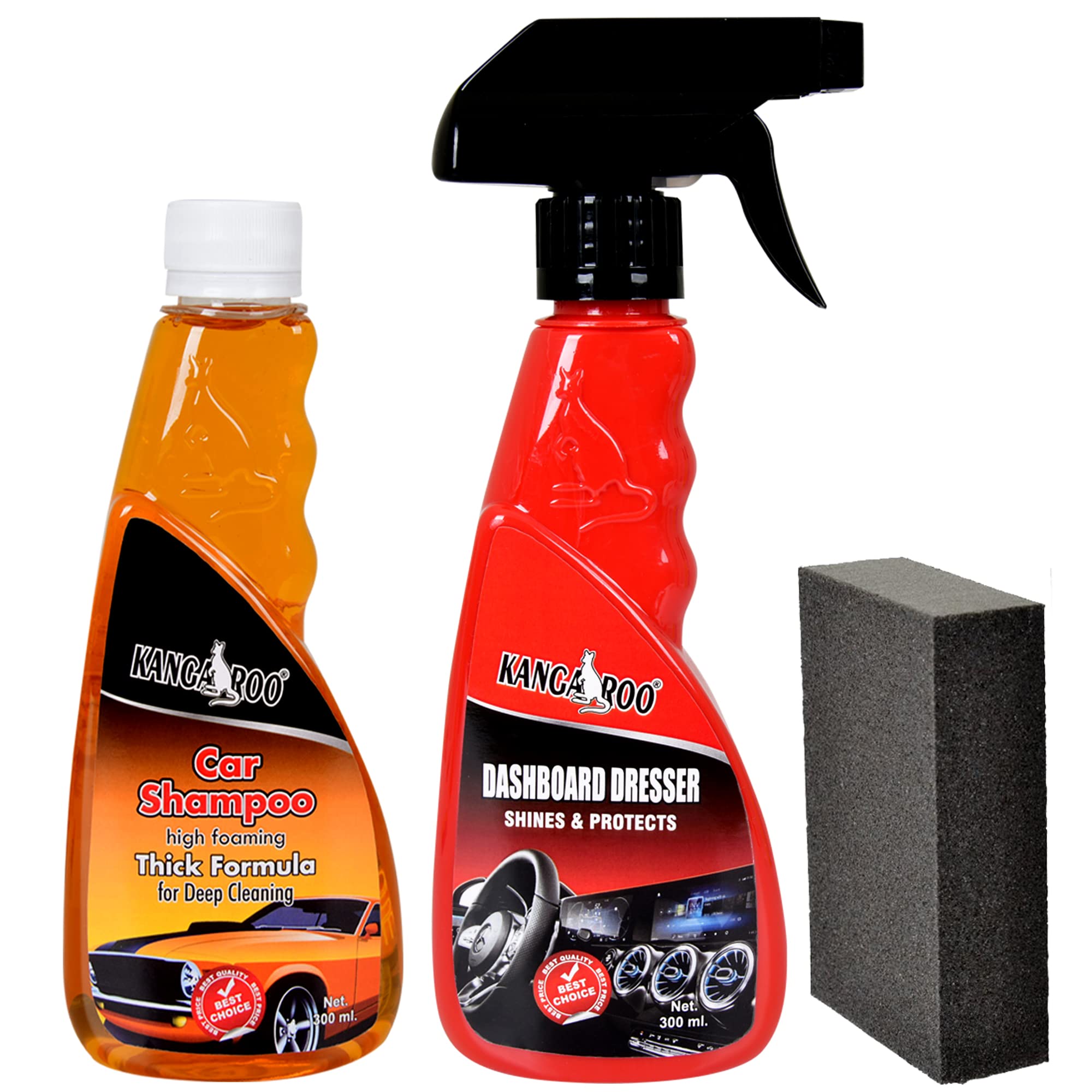 Kangaroo® High Foaming Car Shampoo With Dashboard Dresser Polish 300 ml ...