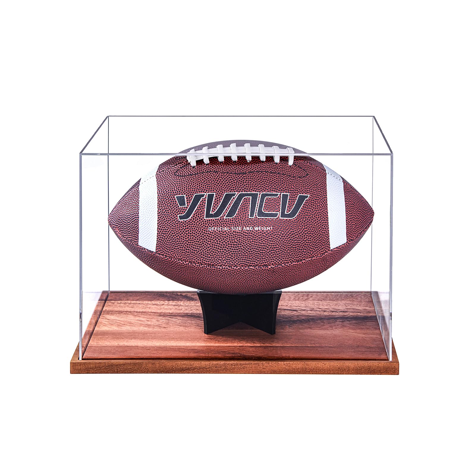Amazon.com: Football Display Case wiht Wooden Base,No Assembly Required ...