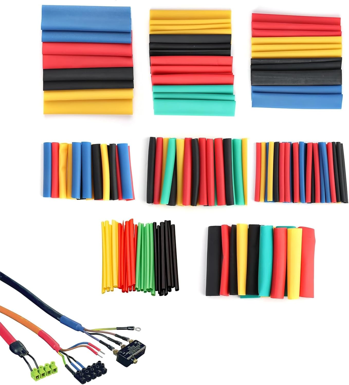 164PCS Electric Insulation Heat Shrink Sleeving, Heat Shrink Tubing ...