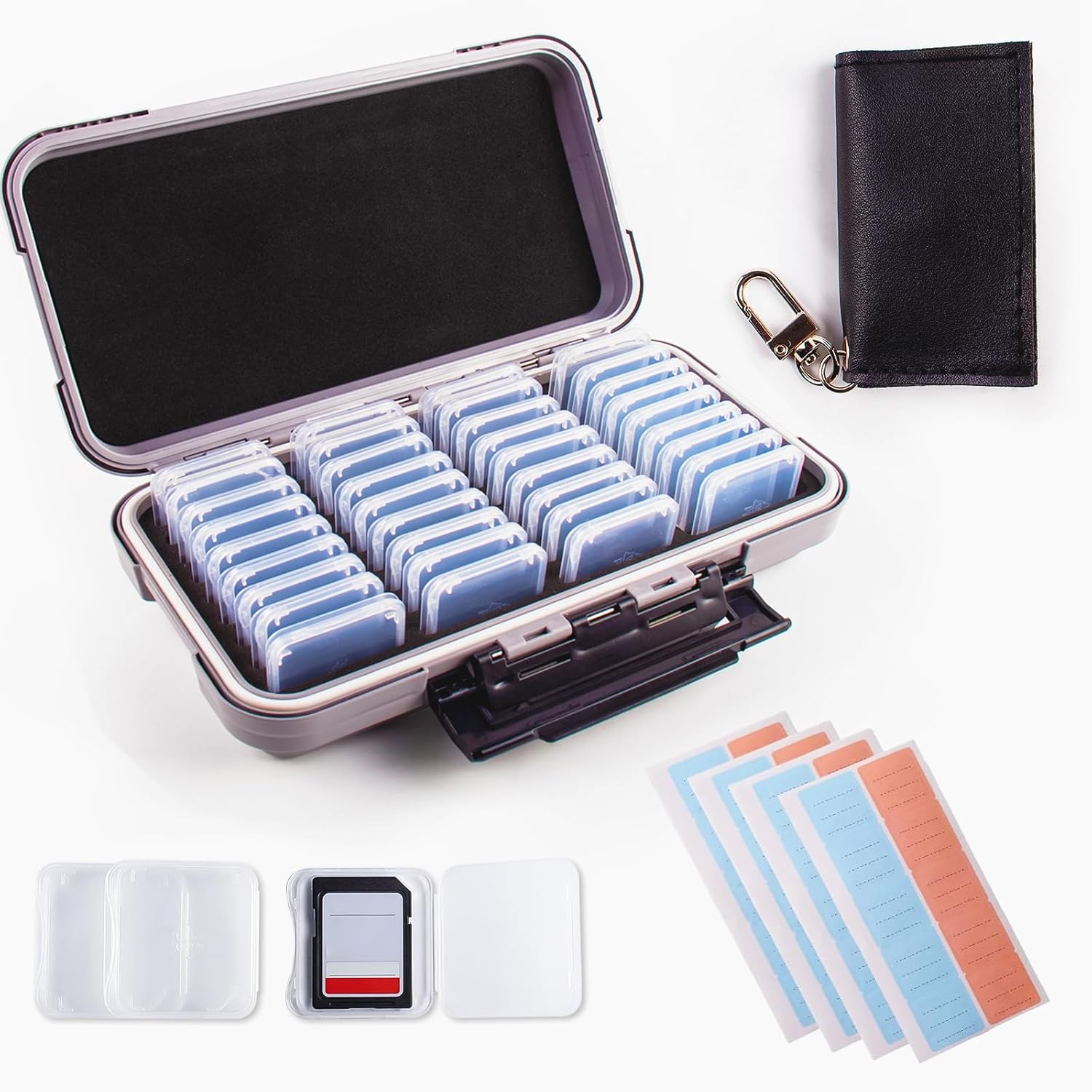 Amazon.com: 36 Slots Memory Card Case & 36 Transparent Card Cases ...