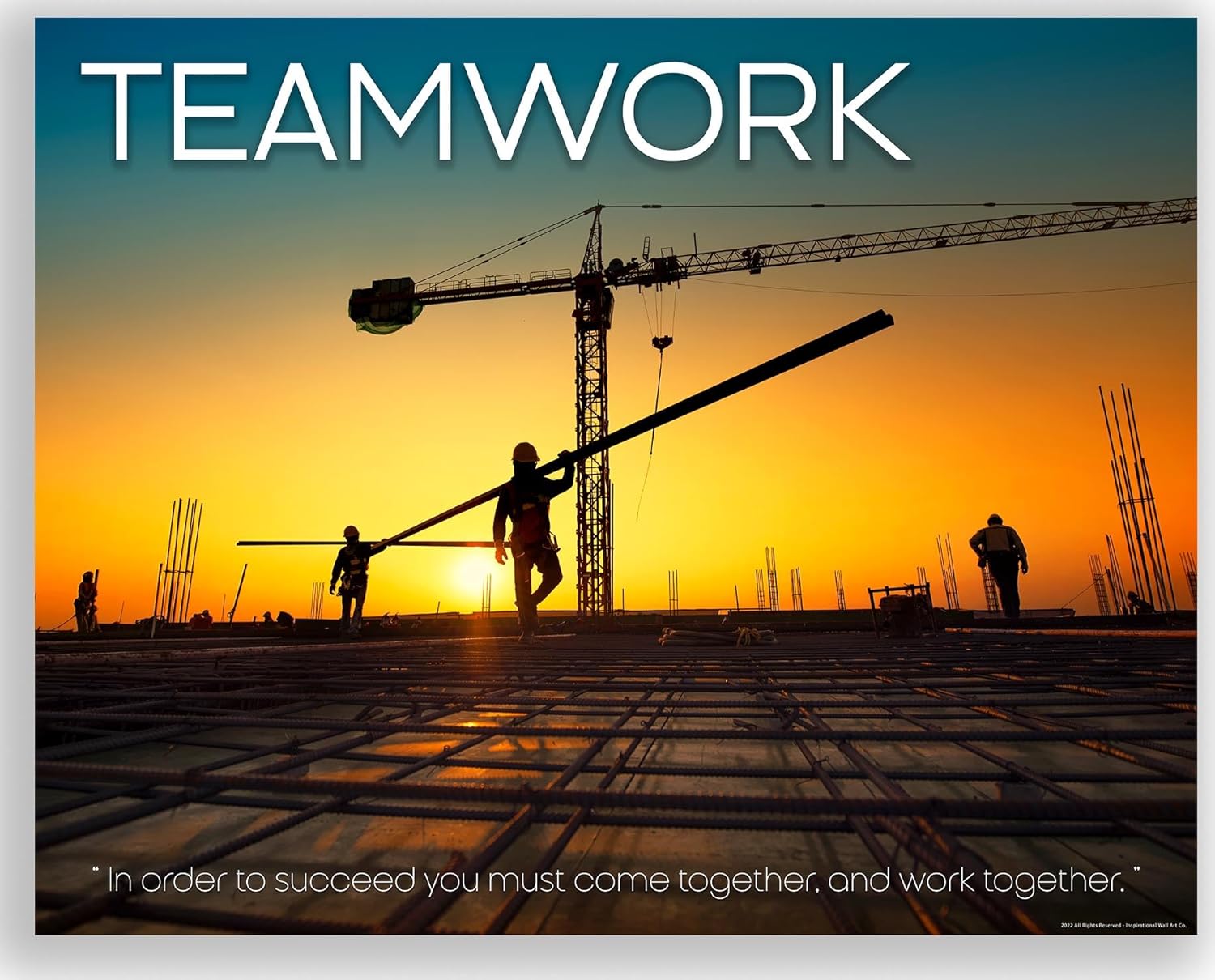 Amazon.com: Inspirational Wall Art Co. - Teamwork - Construction ...