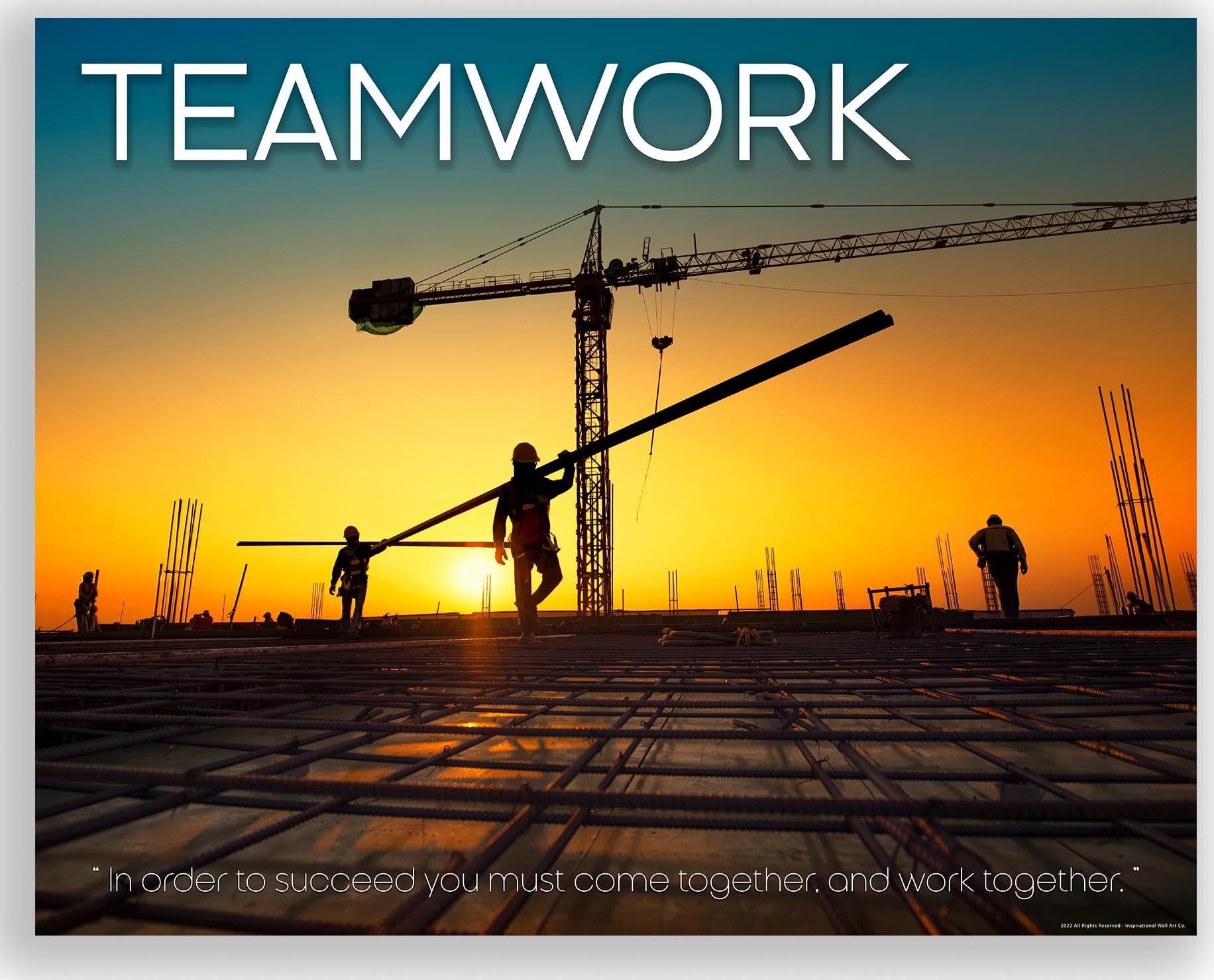 Amazon.com: Inspirational Wall Art Co. - Teamwork - Construction ...