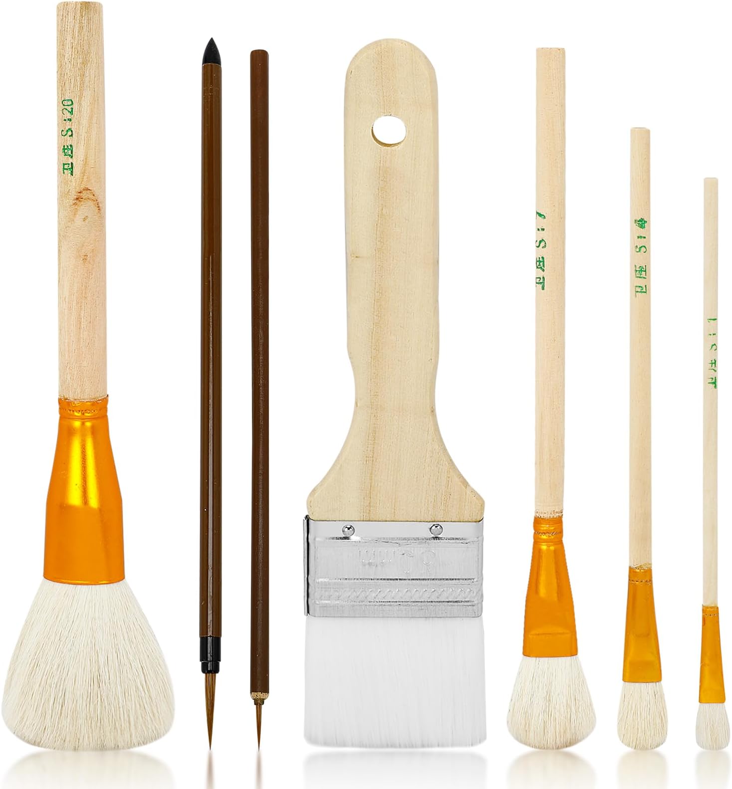 Amazon.com: Fortunemee 10 PCS Assorted Size Paint Brush Gilding Brush ...