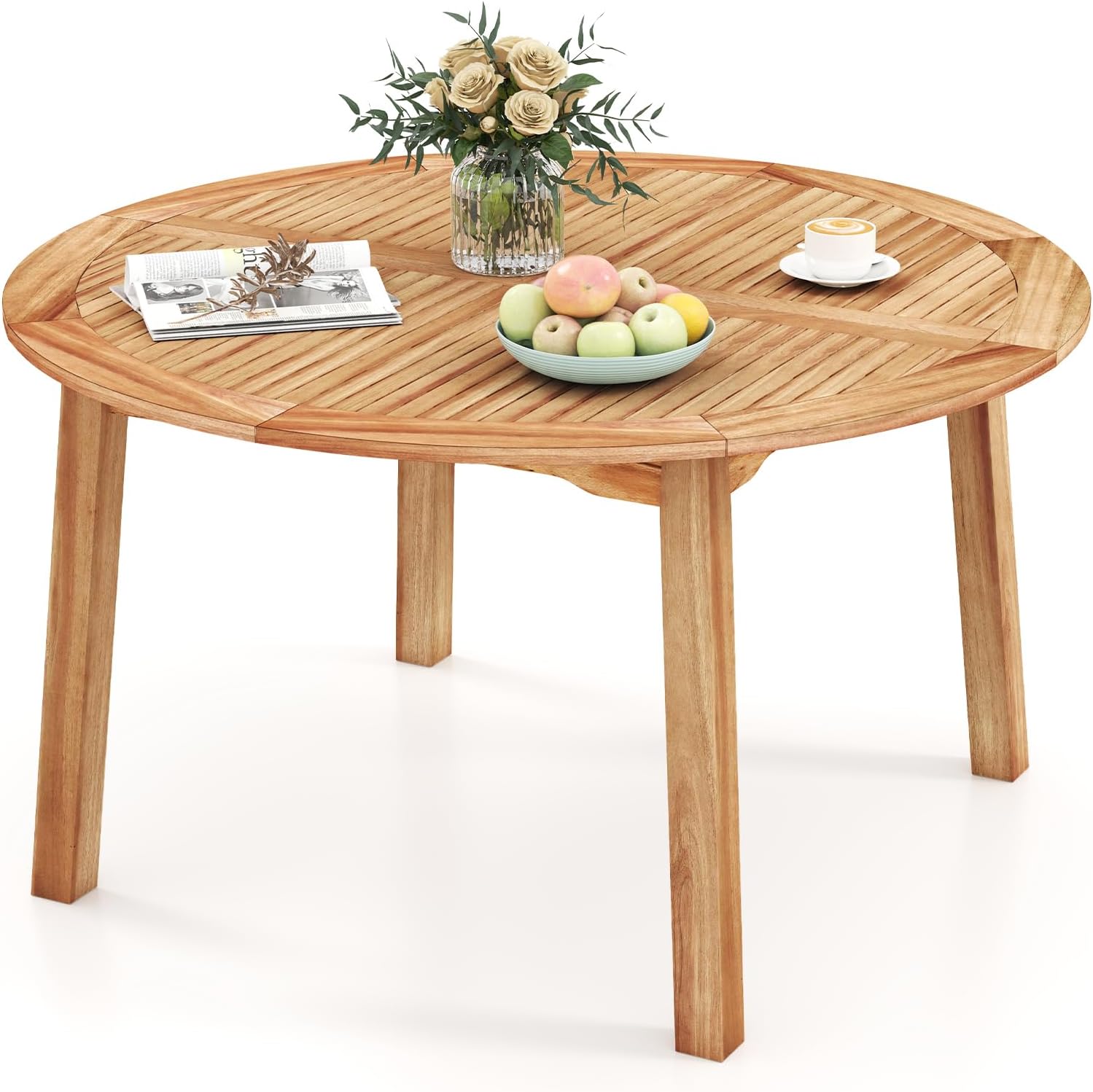 Amazon.com : TeakStation Grade-A Teak Wood 60" Round Outdoor Patio ...