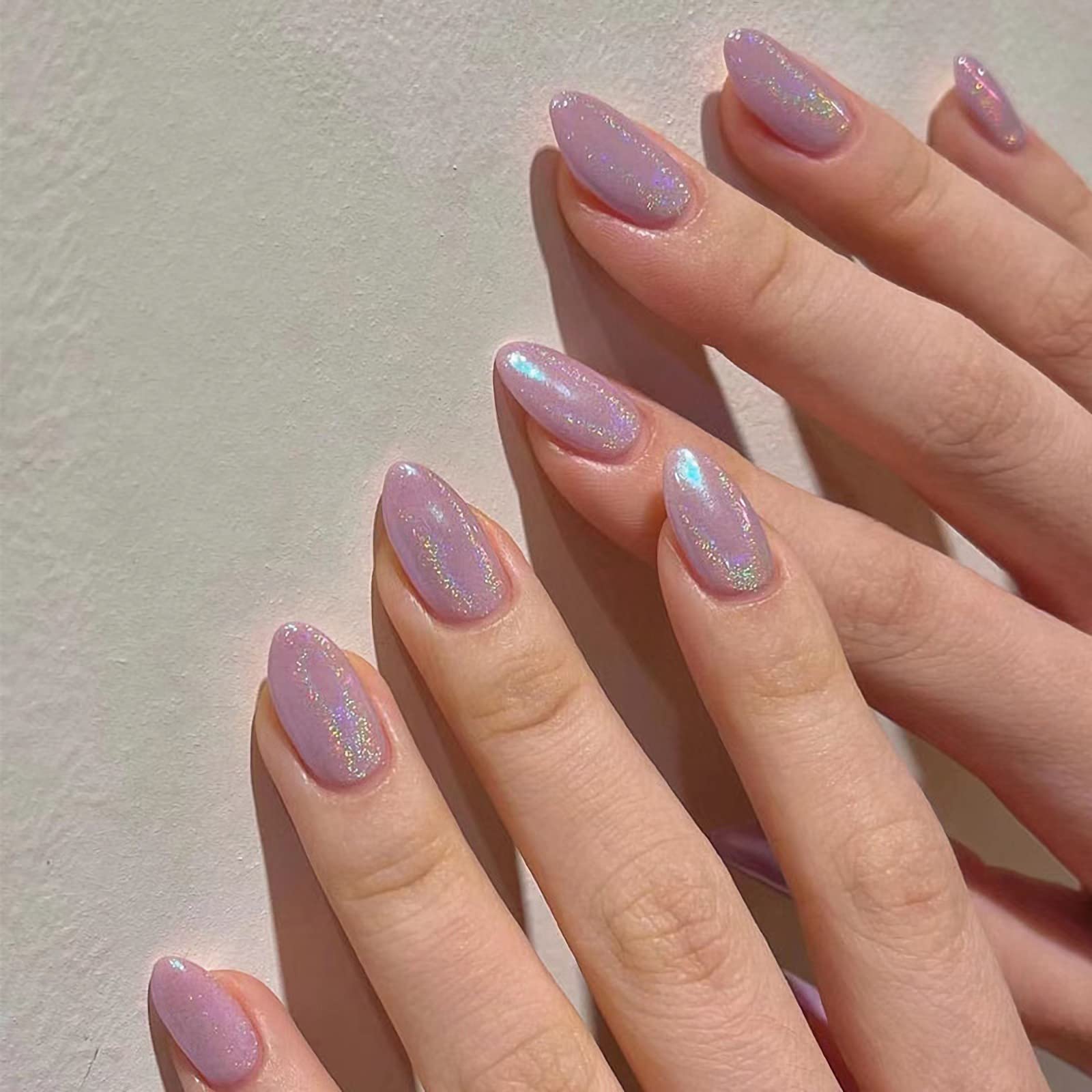 Amazon.com: MERVF Almond Press on Nails Medium Fake Nails All Light ...