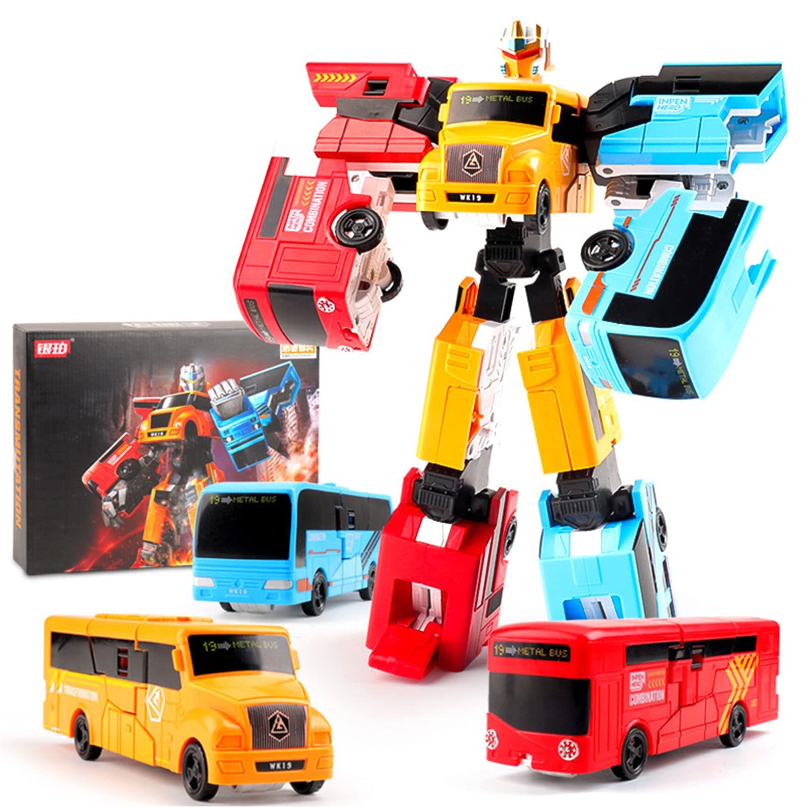 Bus Transforming Robot Toys Bus Vehicle Deformnation Robot Action ...