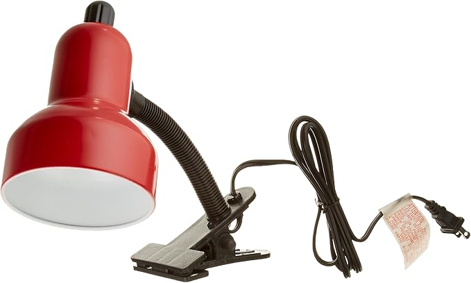 Lite Source LSF-111RED Clip-on Gooseneck Clamp-on-Lite, Black with Red ...