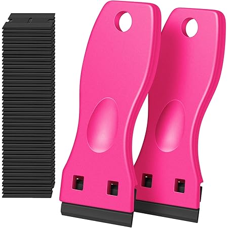 DEKEones Plastic Razor Blade Scraper, 2 Pack Razor Scraper with 100 Pcs ...