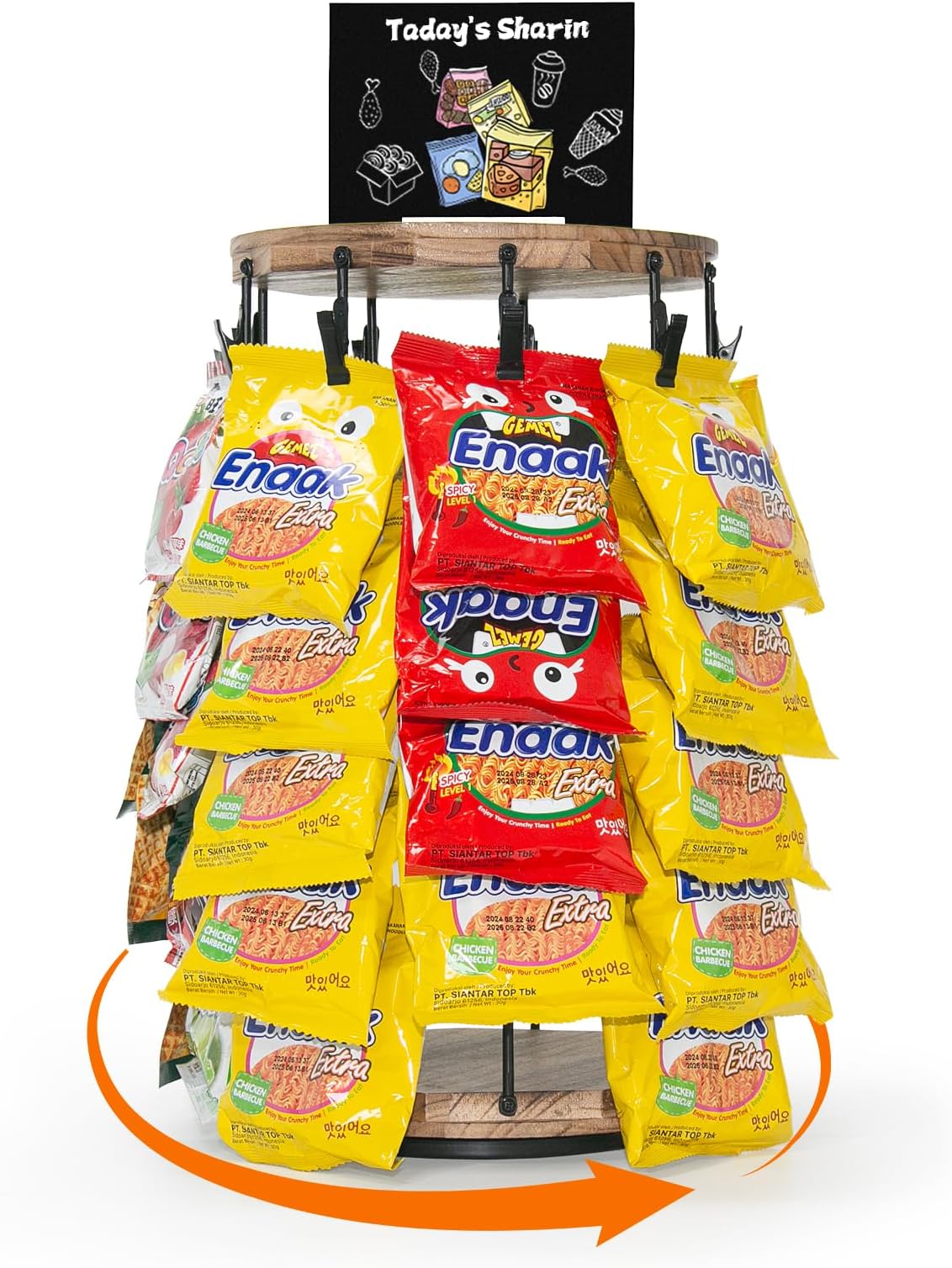 Amazon.com: Tinrbip Chip Rack Display Stand, 9 Columns 45 Clips Snack ...