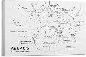 Amazon.com: KHJYTVBCDS Map of Arrakis Canvas Art Print - Painting for ...