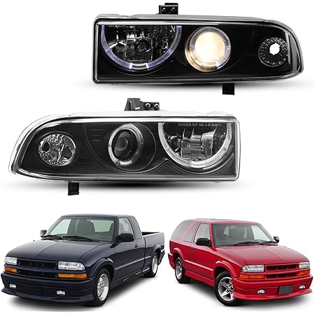 AmeriLite Black Projector Replacement Headlights LED Halo Set For Chevy ...