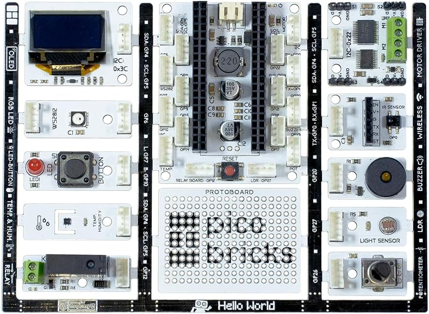 Amazon.com: Picobricks - Raspberry Pi Pico W Starter Kit with Extensive Learning Guide ...