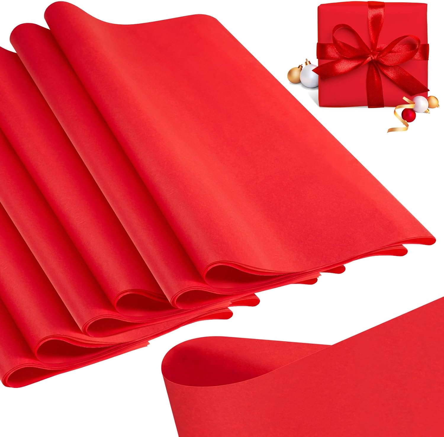 Amazon.com: Qilery 500 Sheets Red Tissue Paper Bulk 15 x 20 Inch Acid ...