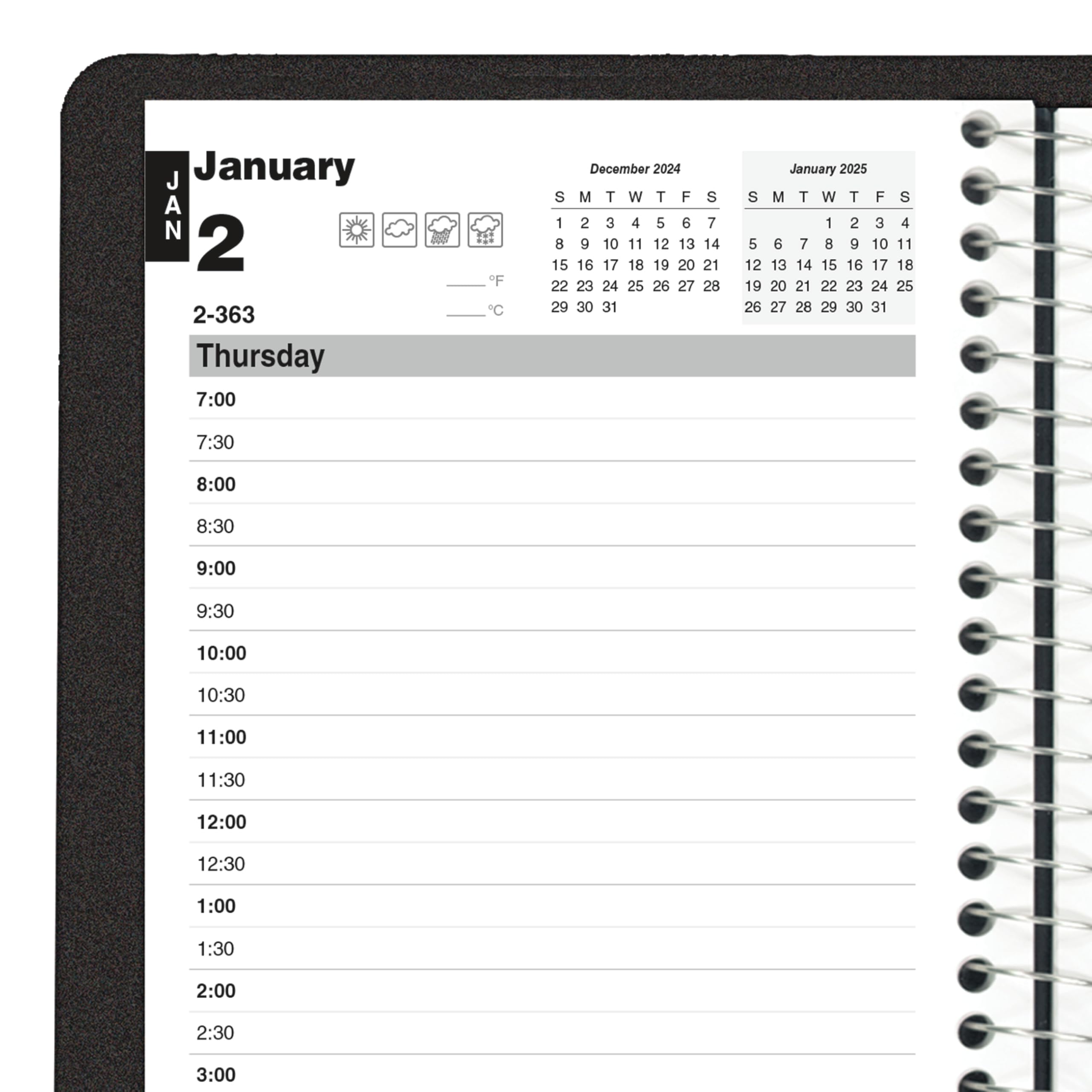 2025 Daily Planner Blueline 2025 Essential Daily Planner - 8x5 Inch ...