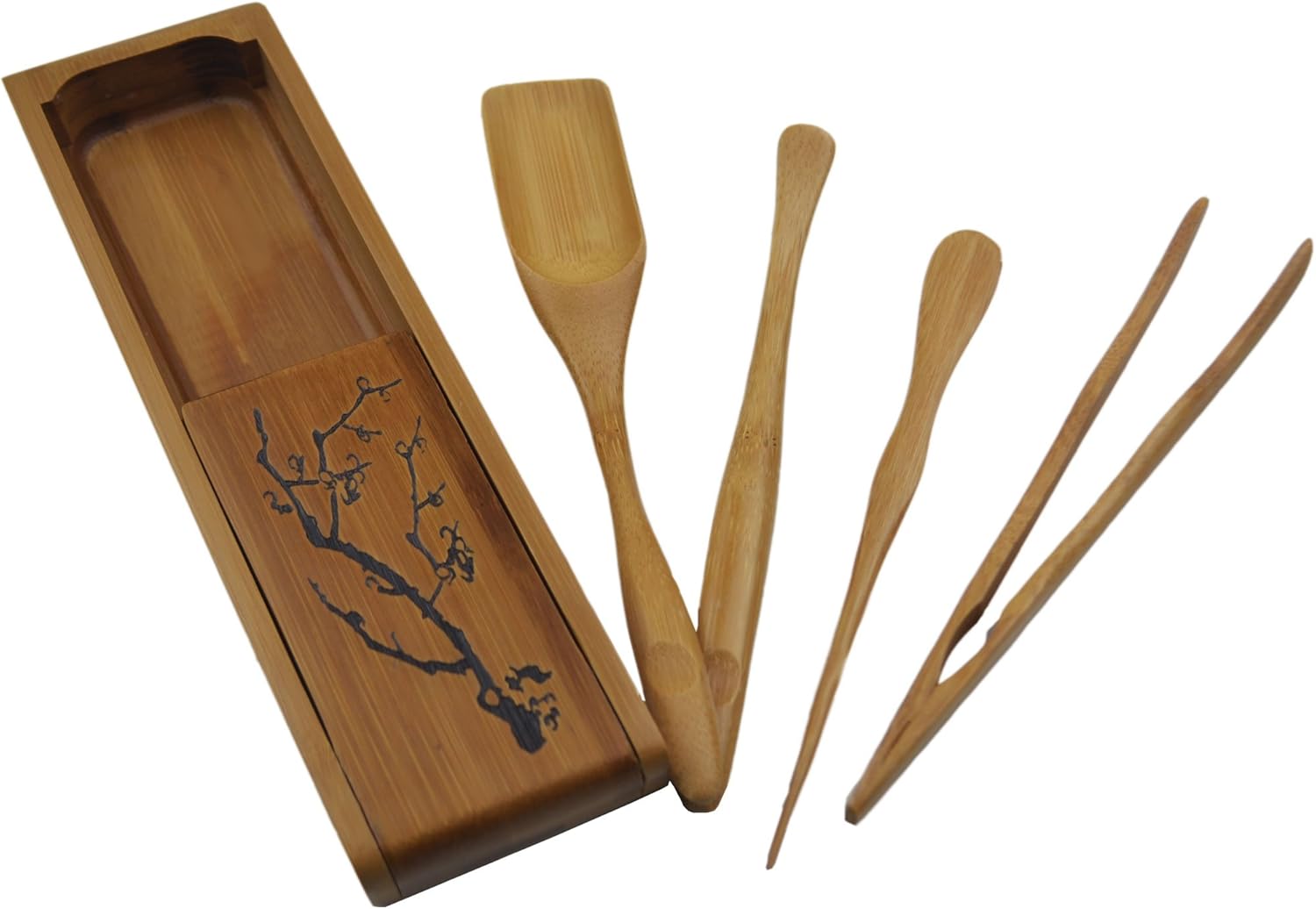 Bamboo 5 Pieces Tea Accessories Chinese Kongfu Tea Ceremony Utensils ...