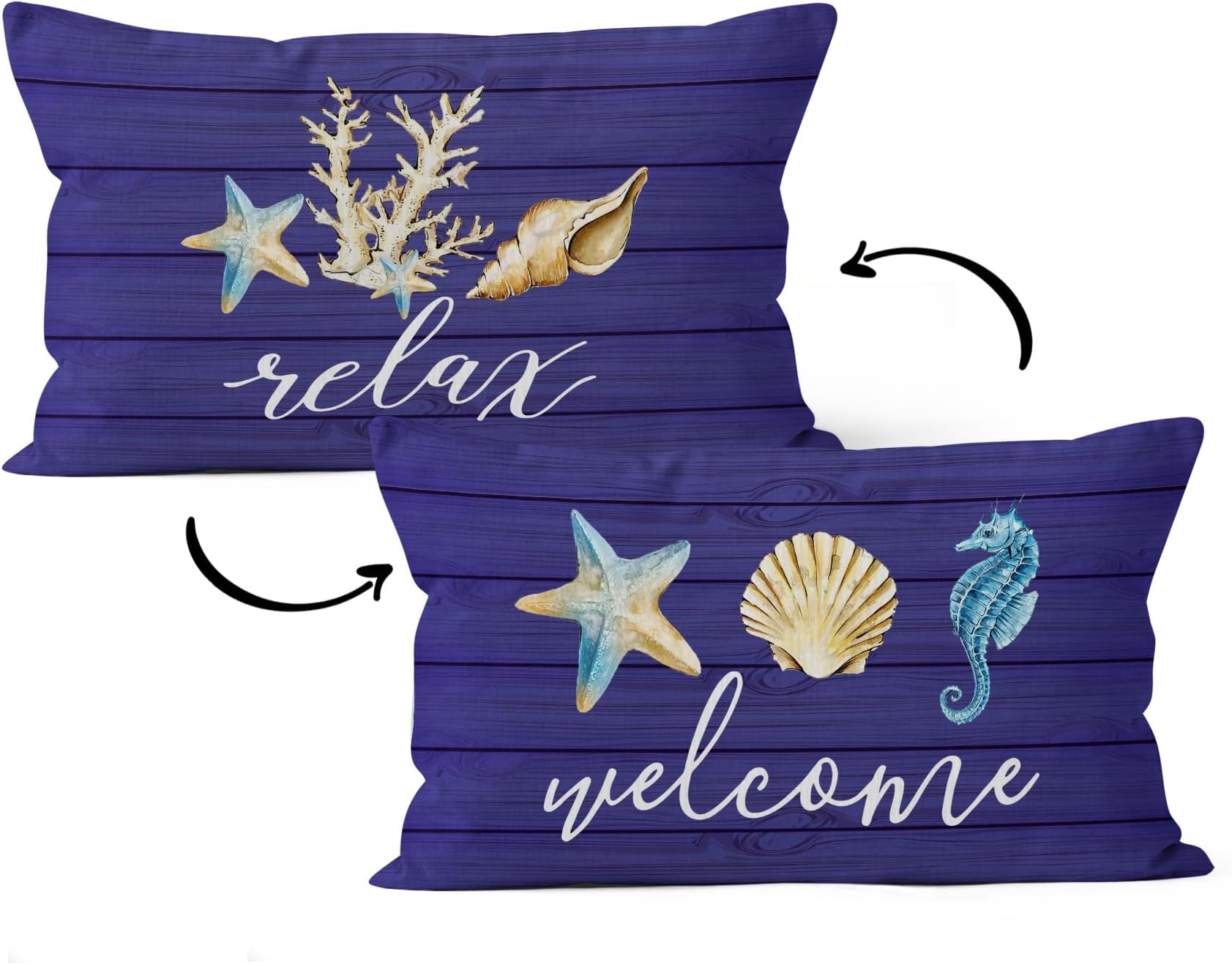 Amazon.com: HIWX Coastal Throw Pillows,Coastal Pillow Covers,Nautical ...