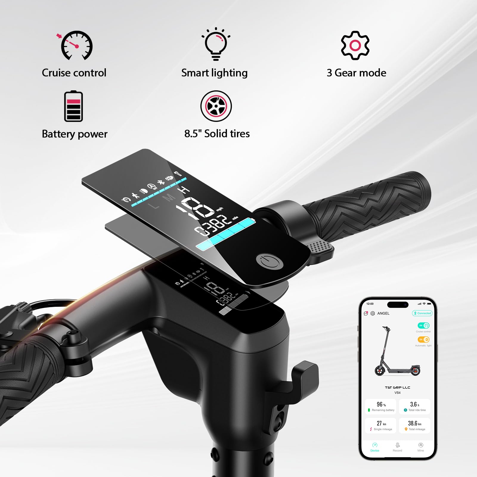 Snapklik.com : TST Electric Scooter For Adults, 18 Mph Foldable E ...